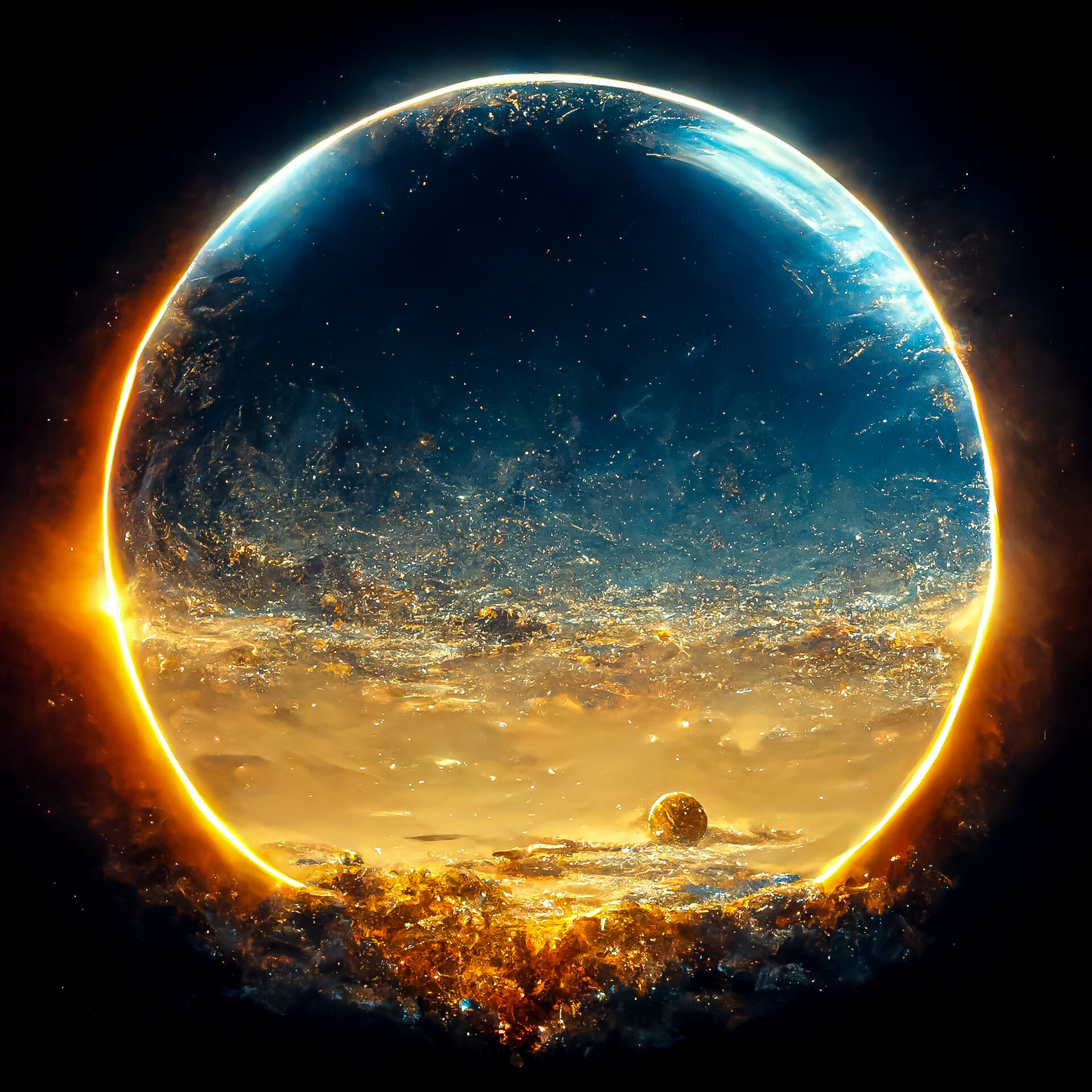 ArtStation - Planet Formed by Combination of Moon and Sun