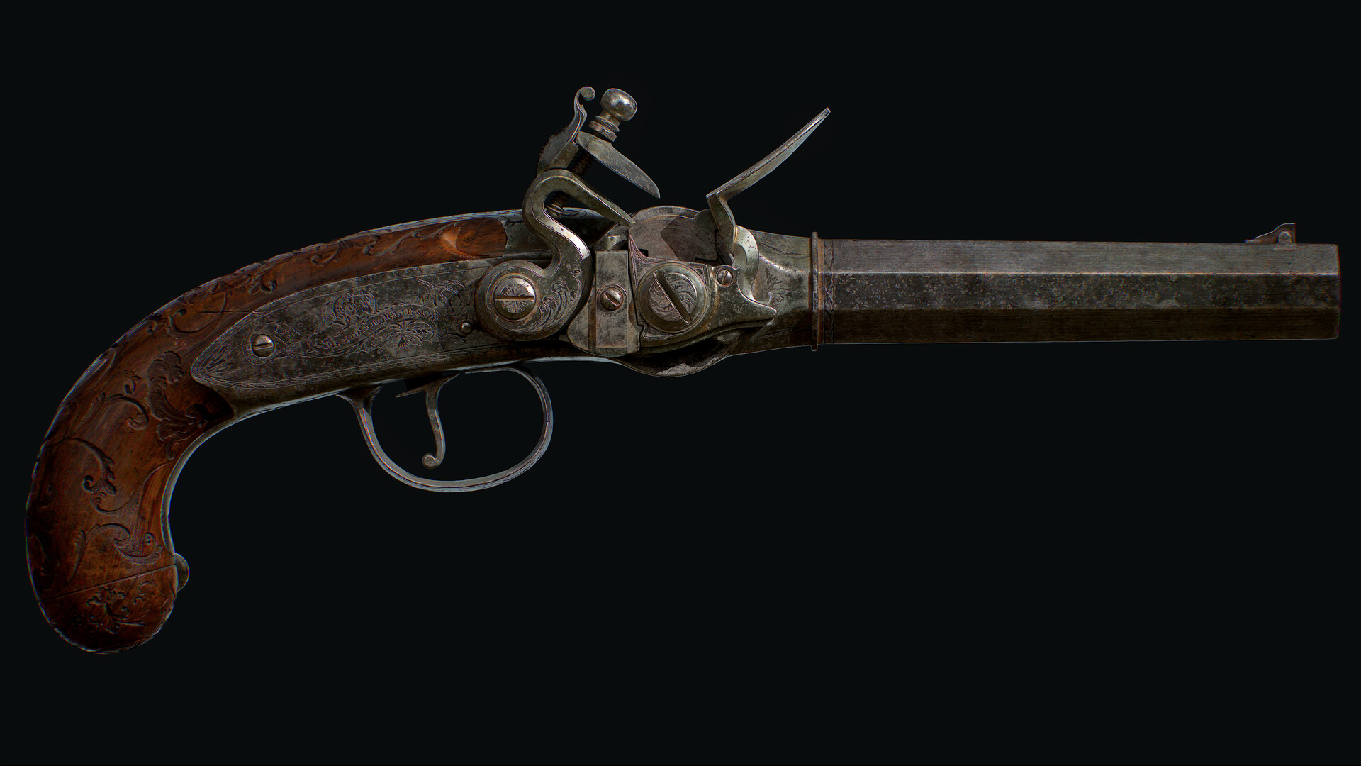 Jan Kasperczyk - Flintlock Repeating Pistol with Lorenzoni Action