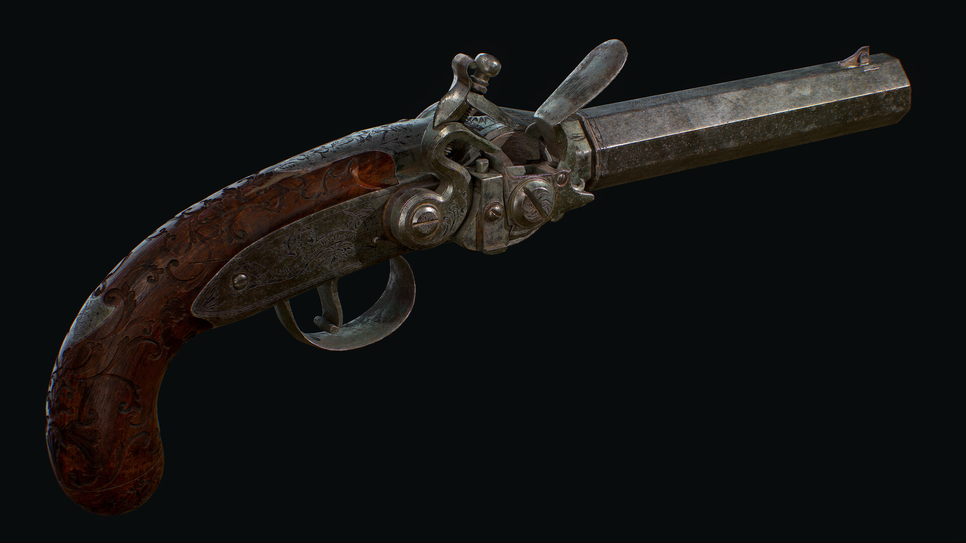 Jan Kasperczyk - Flintlock Repeating Pistol with Lorenzoni Action