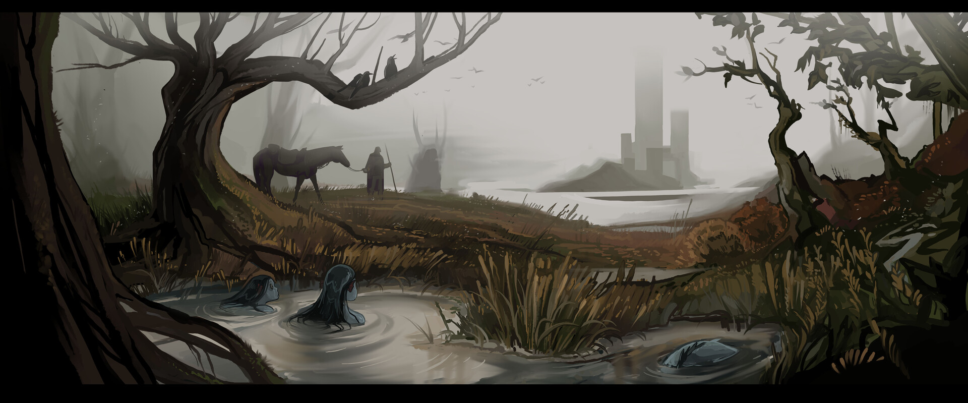 ArtStation - castle in the fog