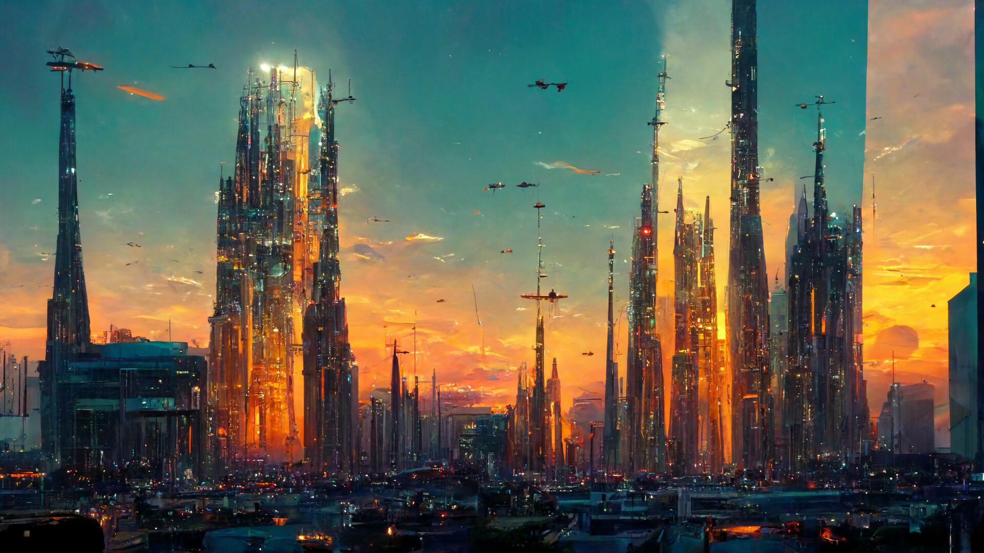 Aaron Wacker Artwork - Burning Chrome Matrix - Four Future Cities