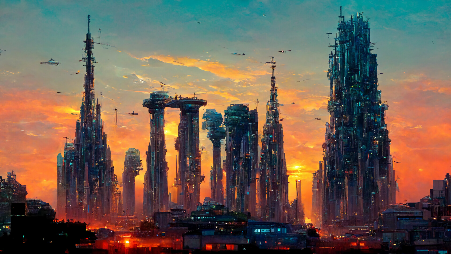 Aaron Wacker Artwork - Burning Chrome Matrix - Four Future Cities