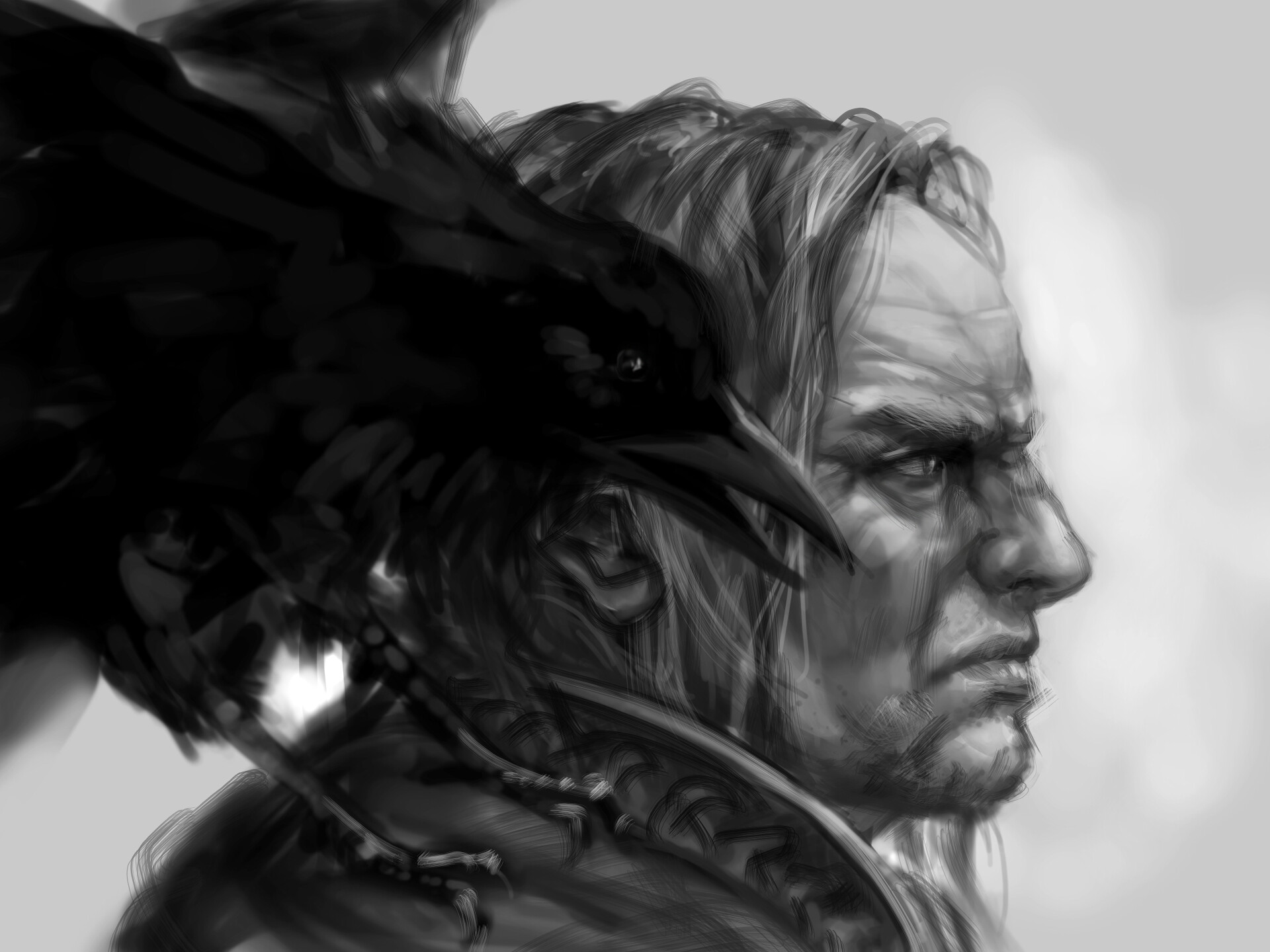 ArtStation - Old man and a crow