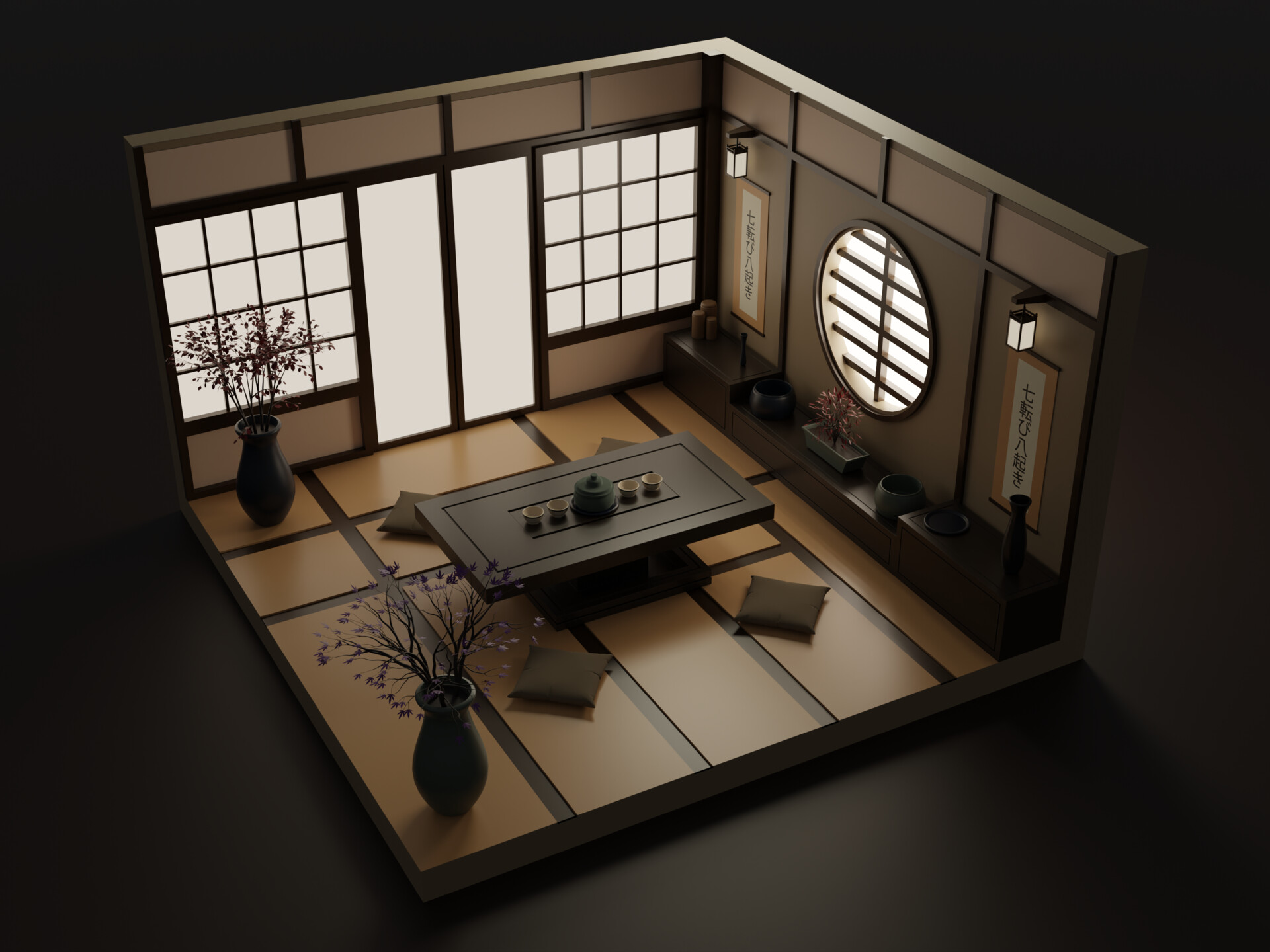 ArtStation - Japanese Quater - ConceptDesign - Blender 3.2.2