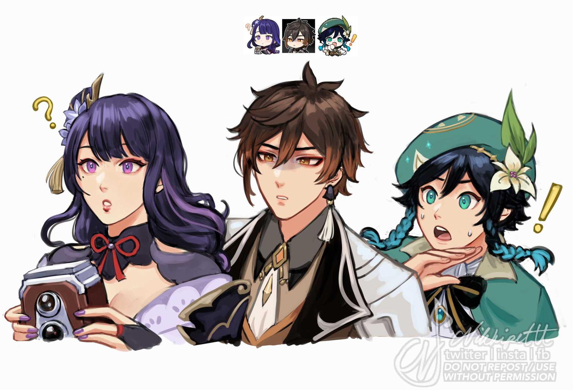 ArtStation - Genshin Impact sticker redraws