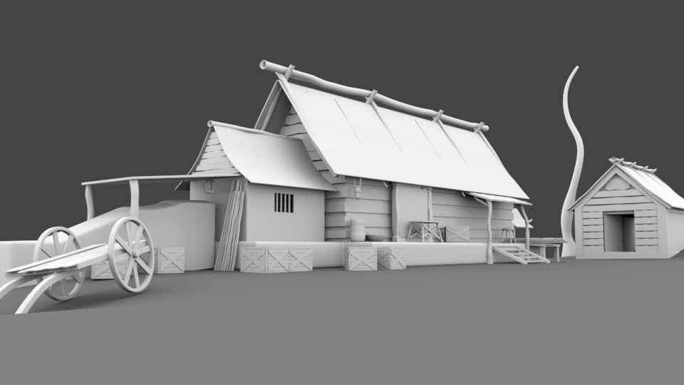 ArtStation - old house bg -software- Autodesk Maya Amb occ
