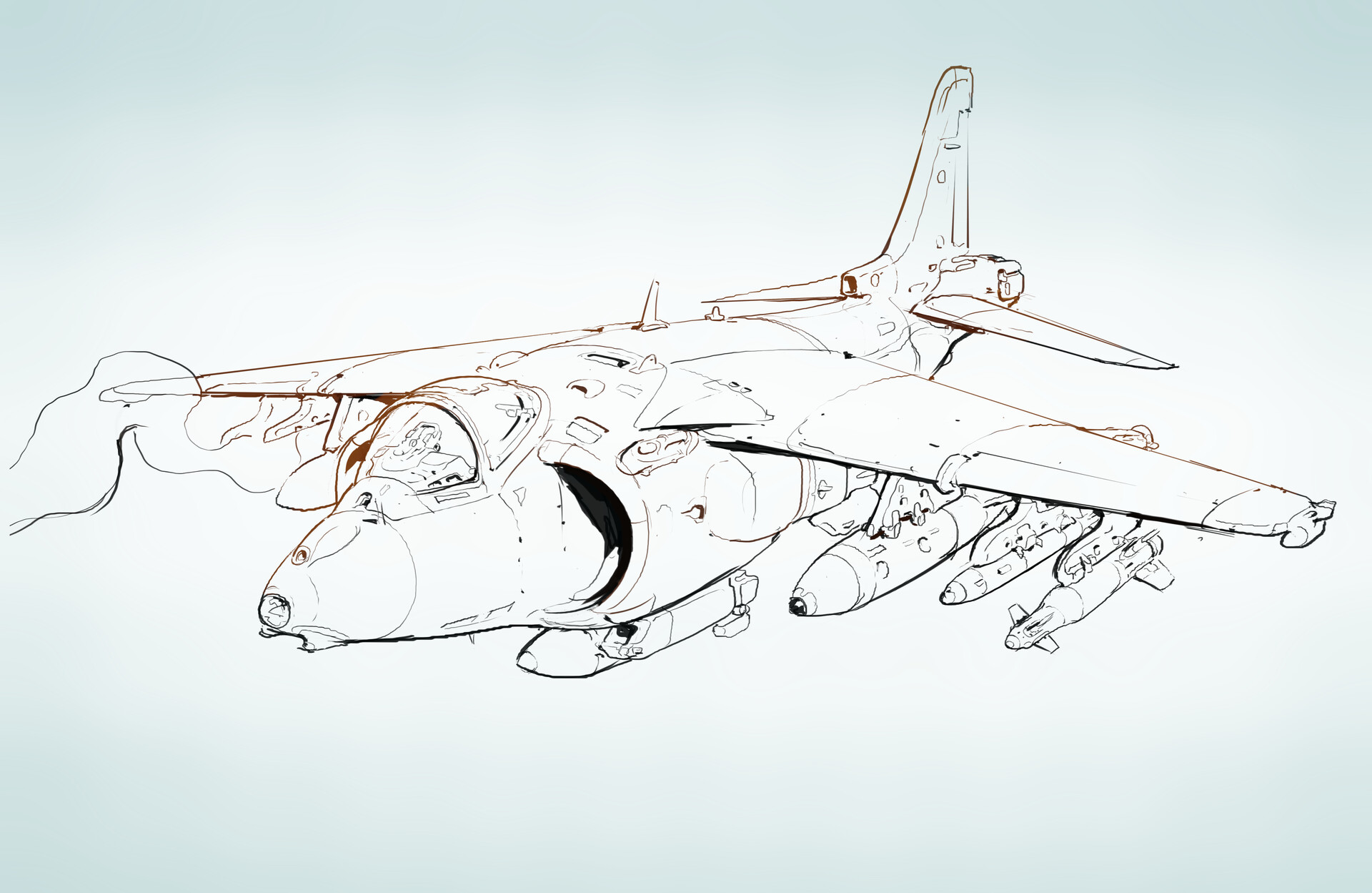 Michal Kus - Harrier Study Sketch