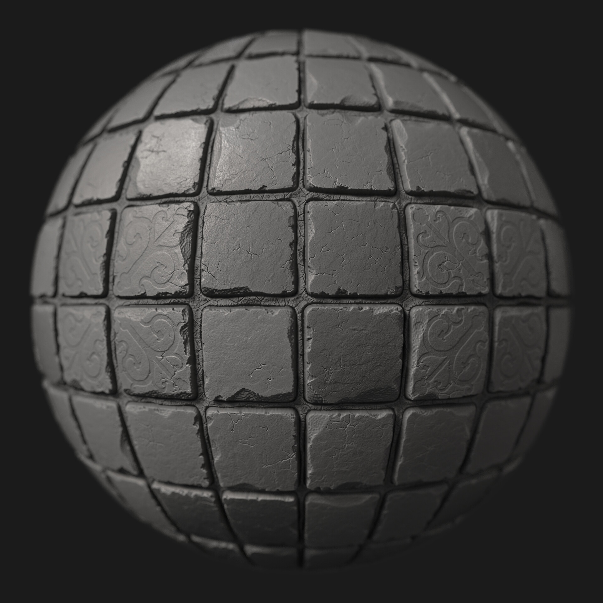 David L. Lemieux - Medieval Ceramic Floor Tiles PBR Procedural Material 001