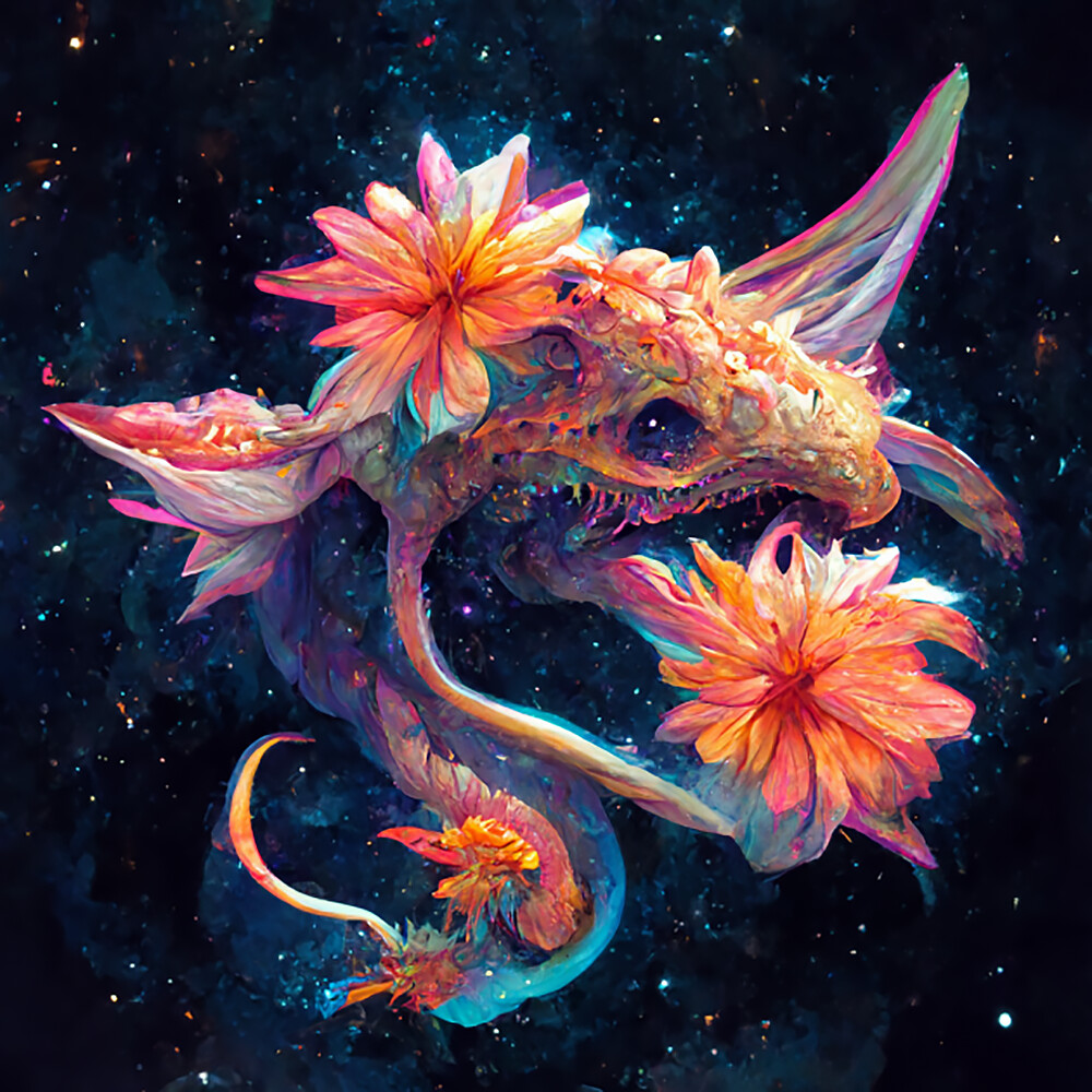 ArtStation - Flower Dragon in Space