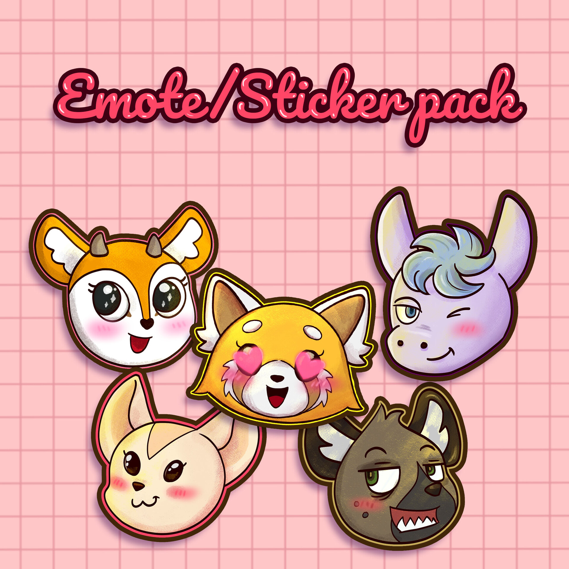ArtStation - Set emotes/stickers retsuko fanart