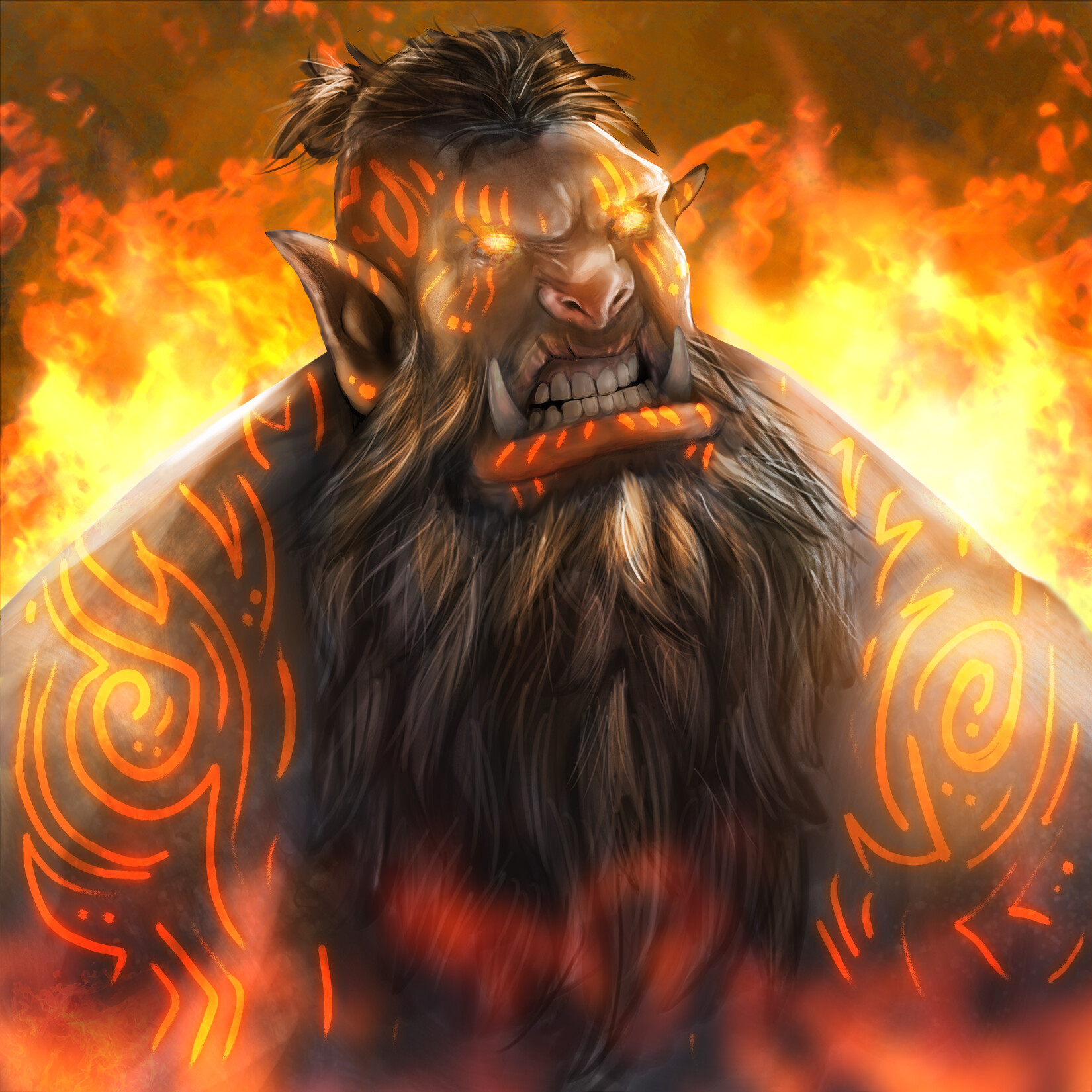 ArtStation - Fiery Orc Face