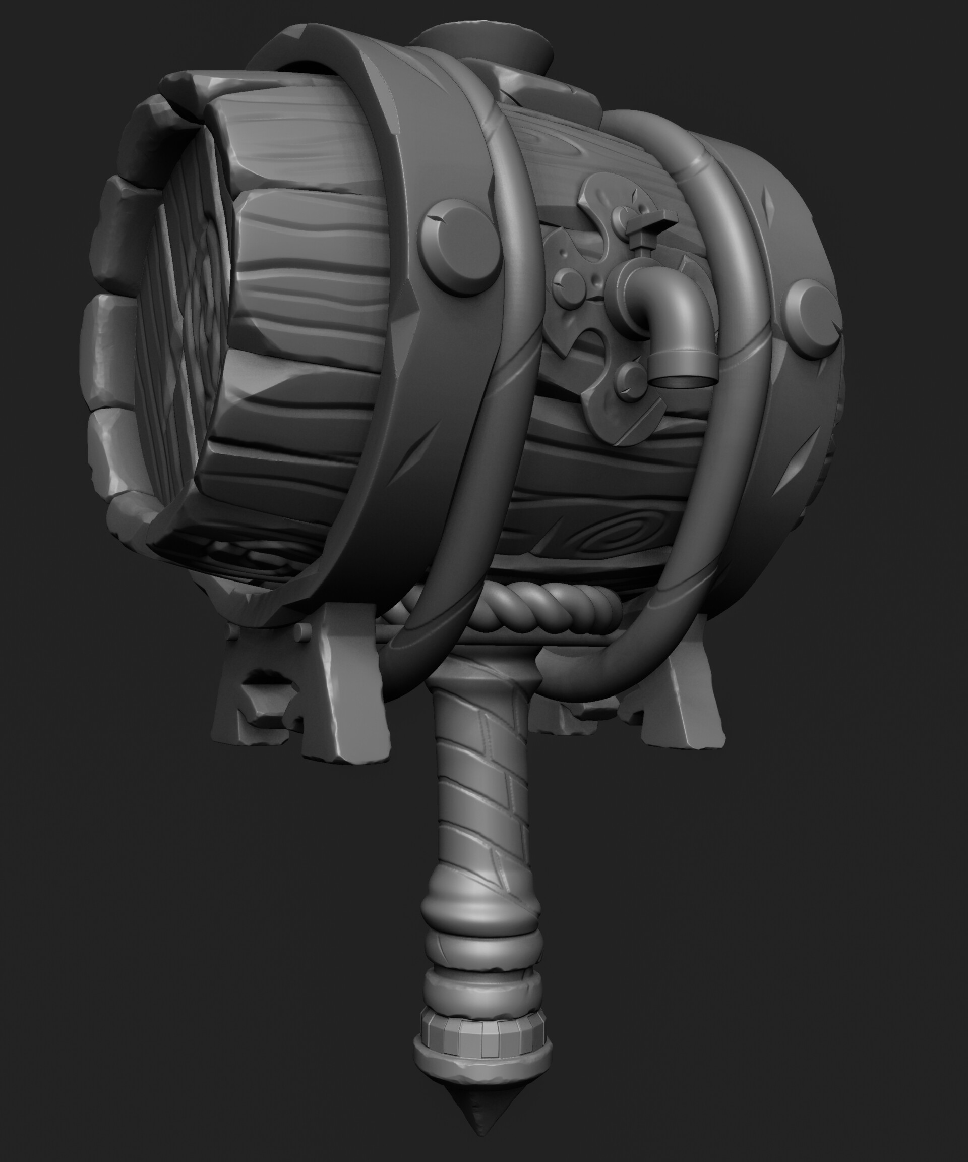 ArtStation - Stylized Barrel Hammer