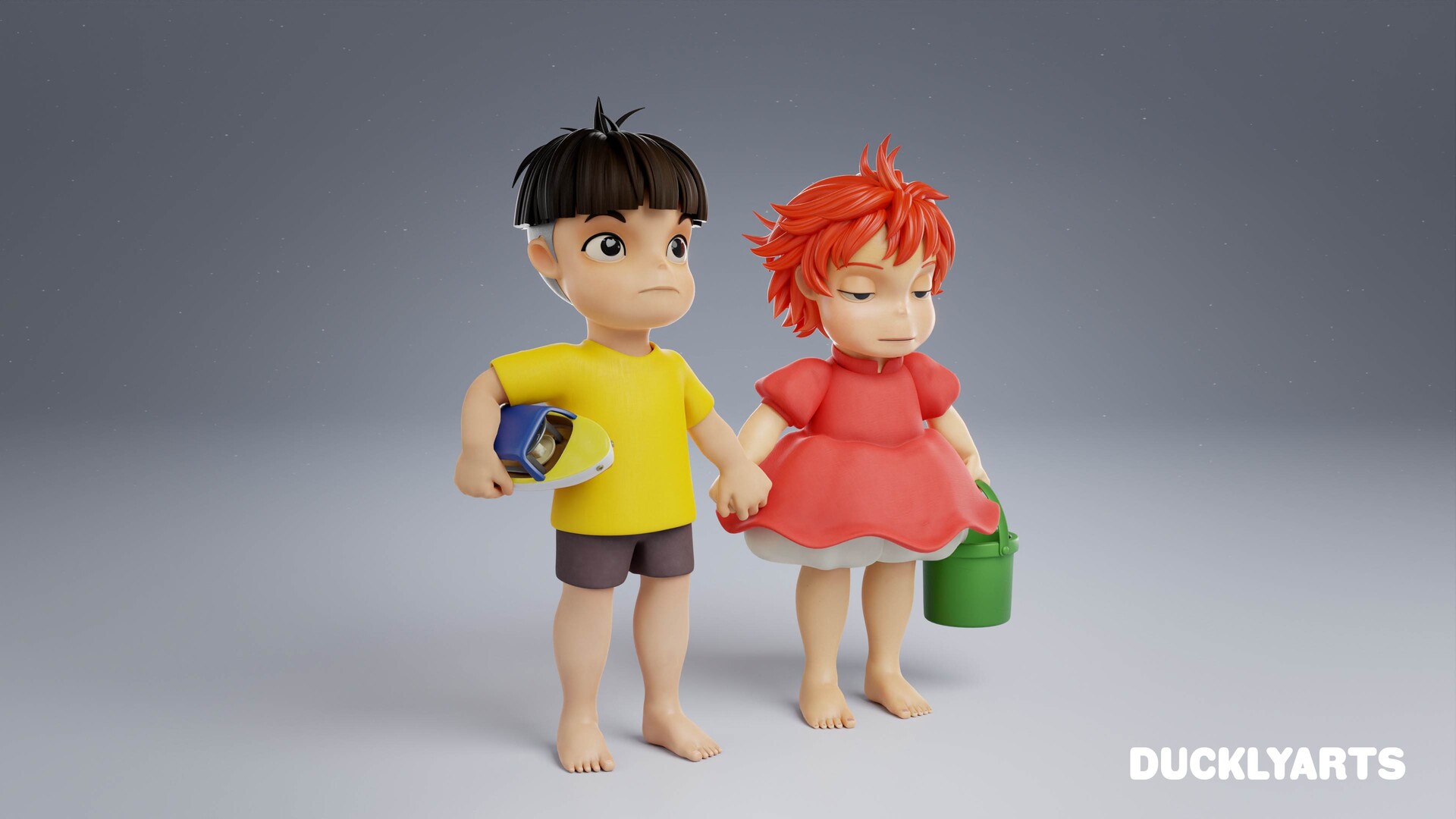 Ponyo And Sosuke Holding Hands
