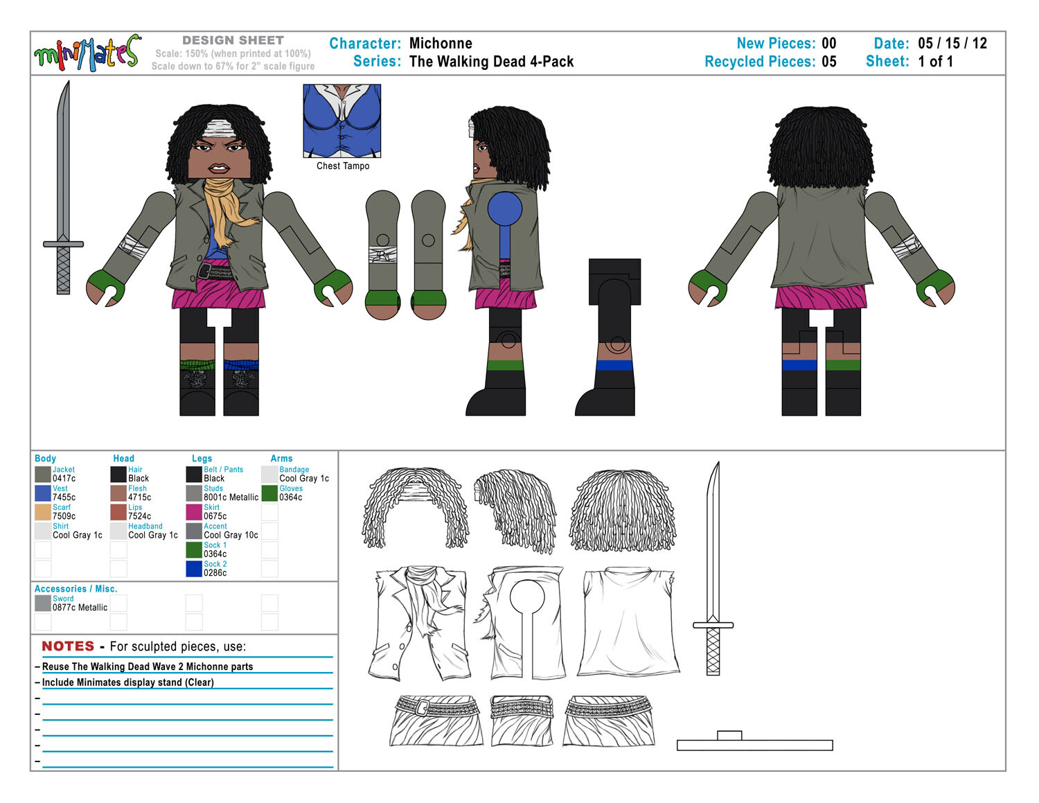Yuri Timg - MINIMATES Control art sheet