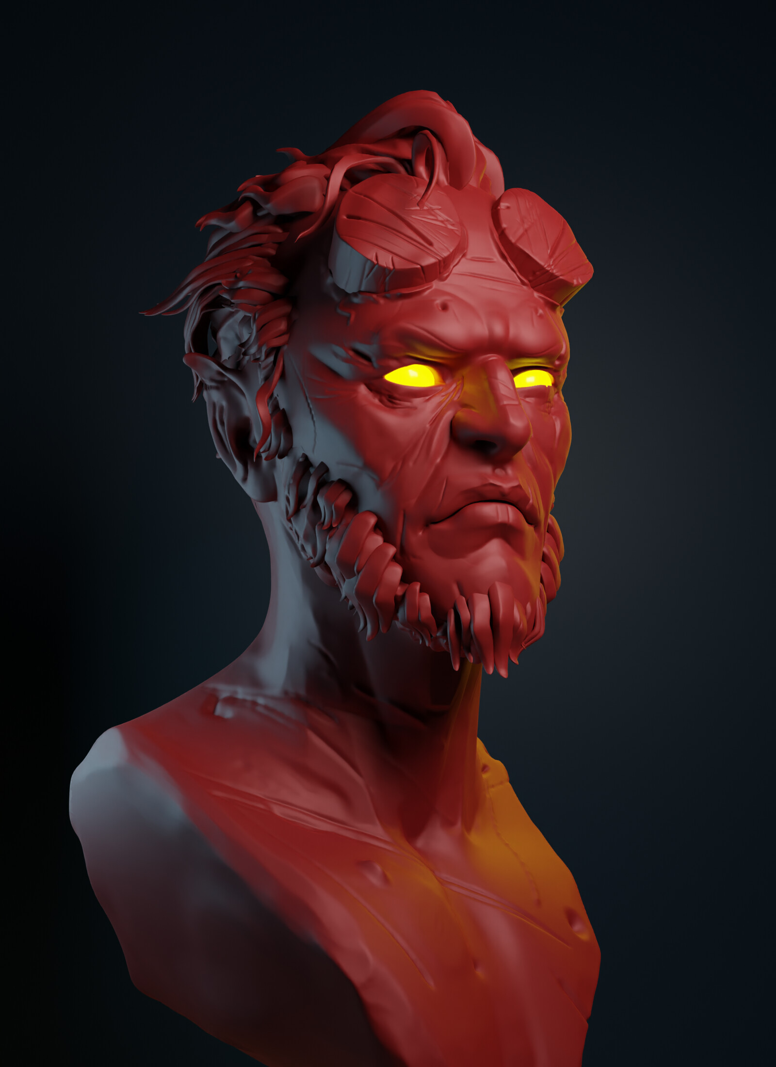 ArtStation - Hell Boy Head Sculpt