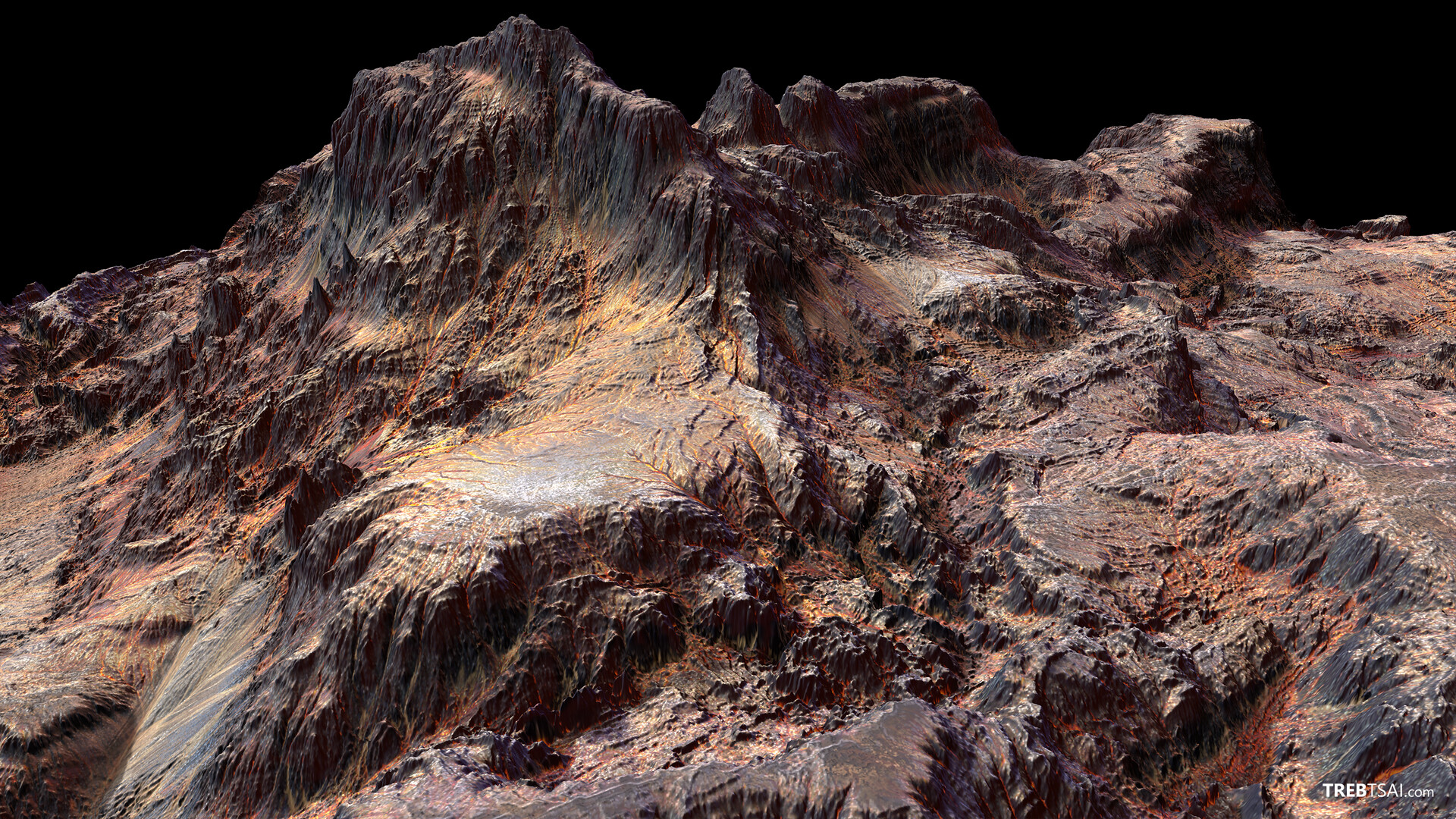 Treb Tsai | 3D Environment Artist - Mountain Terrain Heightmap in Gaea ...