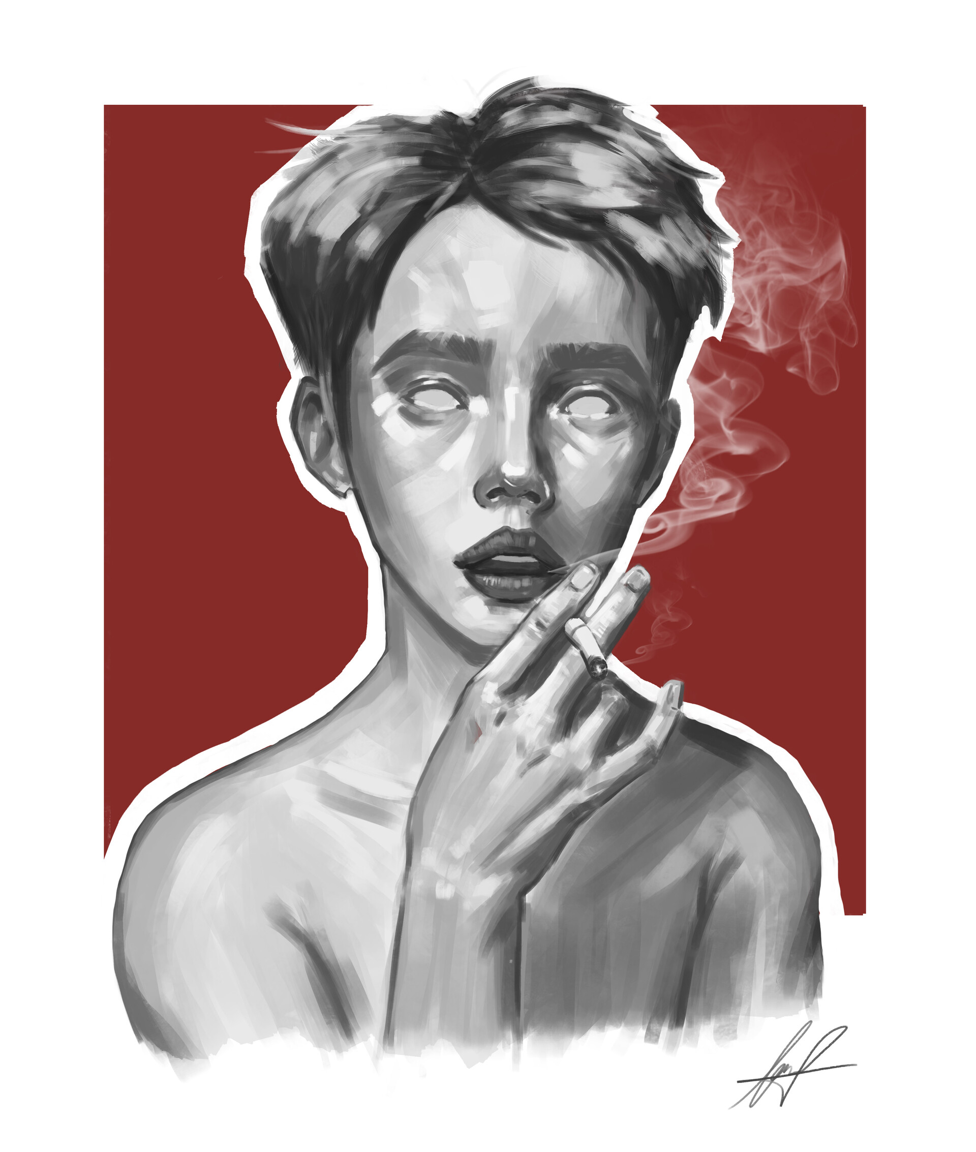 ArtStation - Random smoking lady