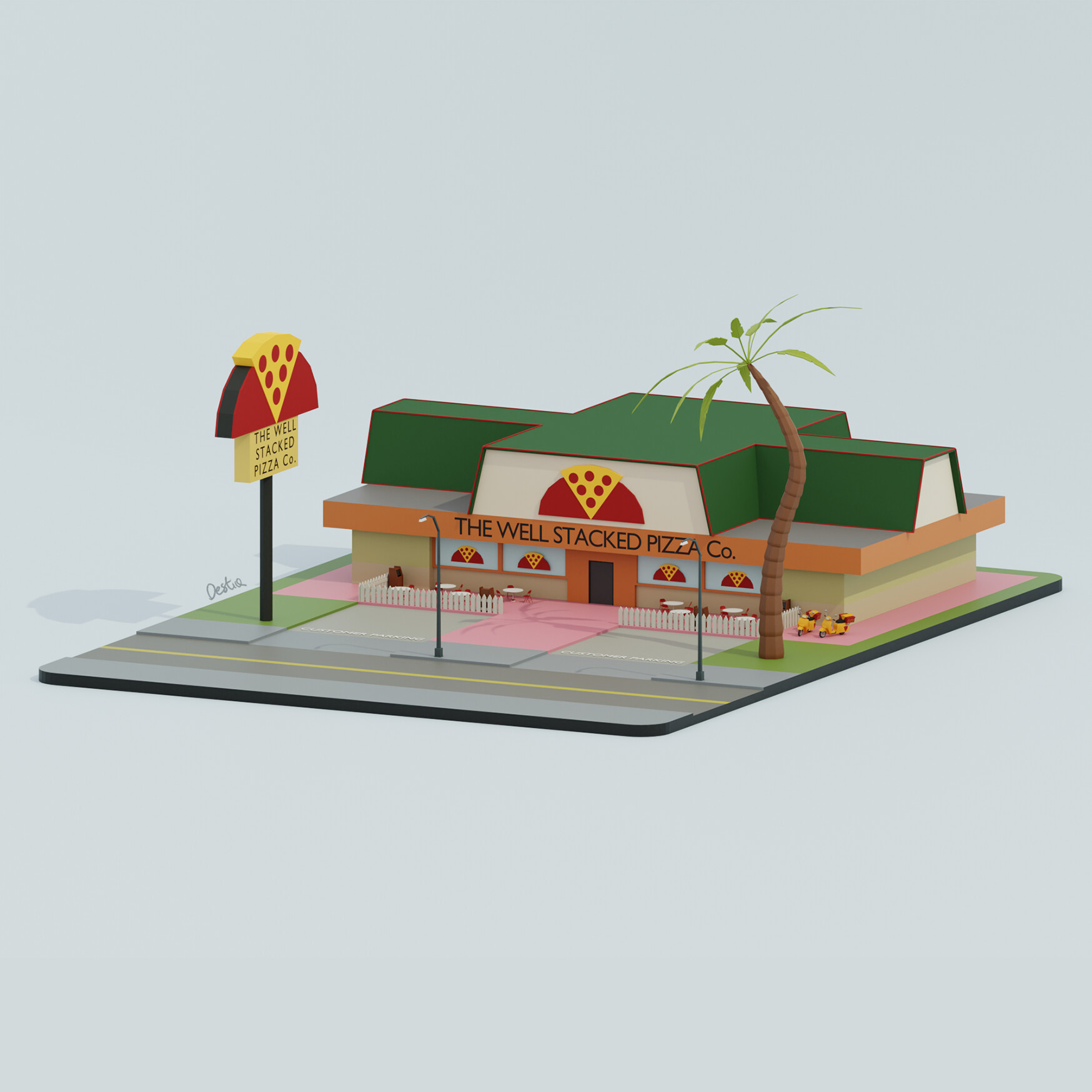 ArtStation - 3D The Well Stacked Pizza Co. building from GTA SA