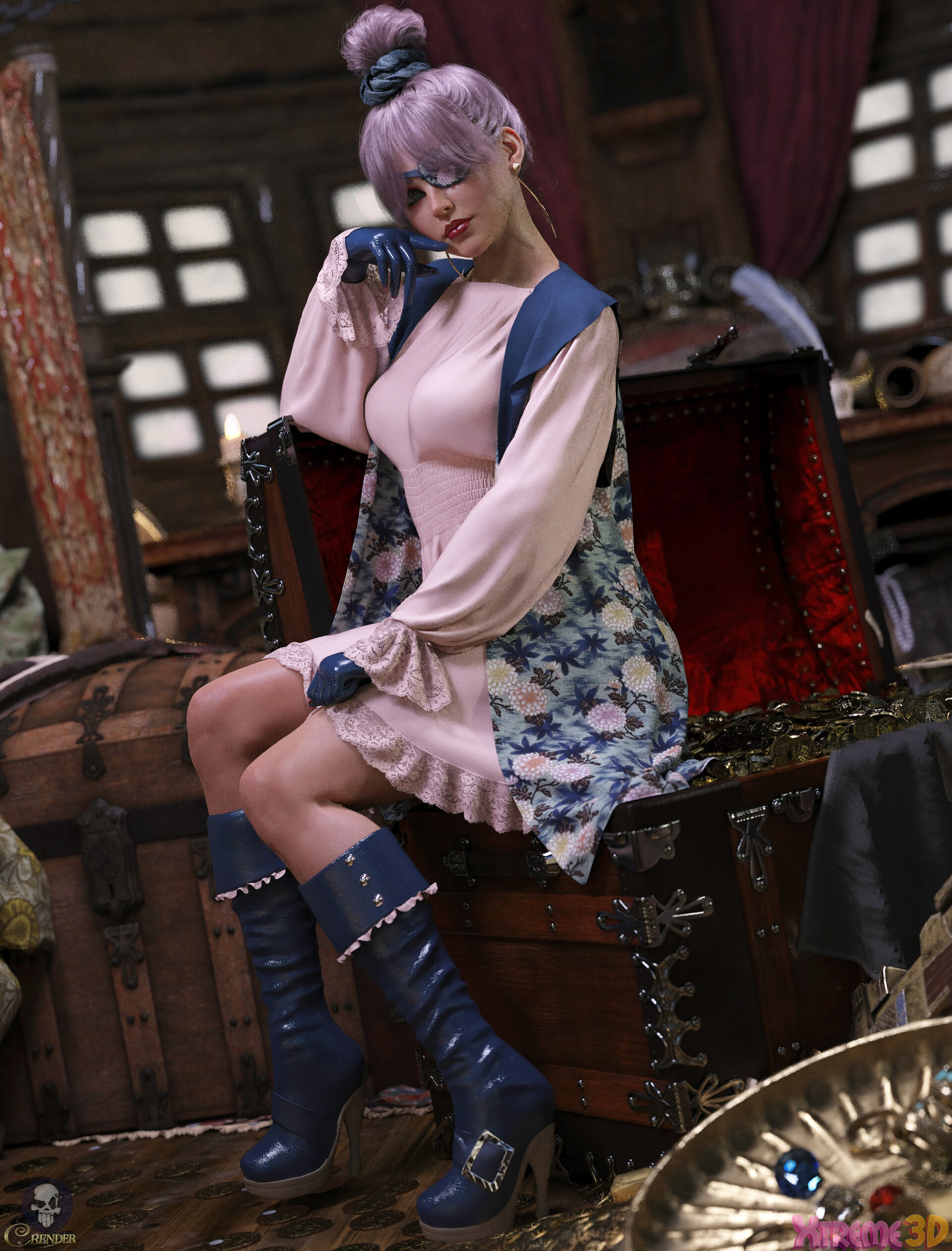 Xtreme3D Studio - Urban Pirate dforce Outfit for G8F by ArtTailor