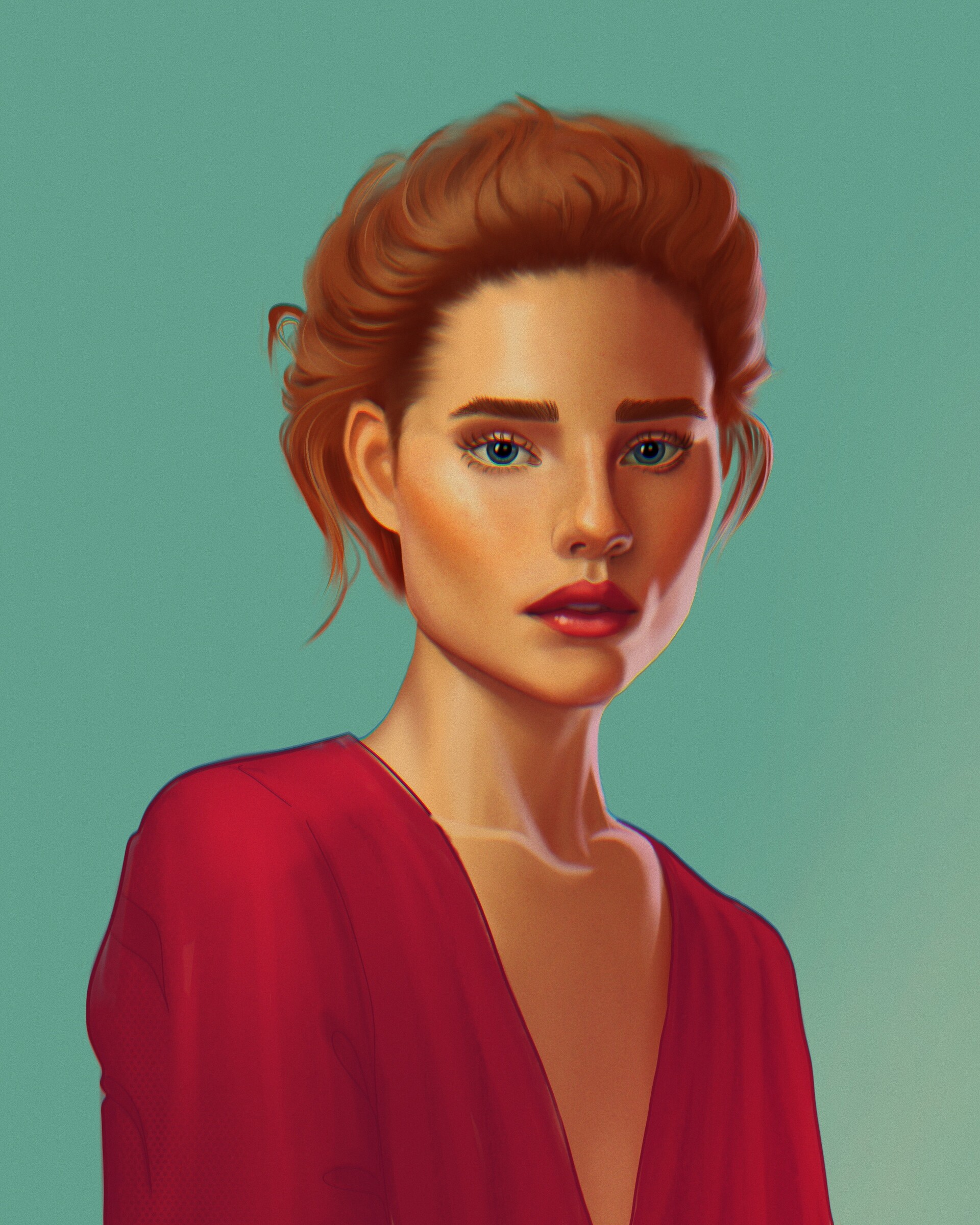 ArtStation - Woman in red