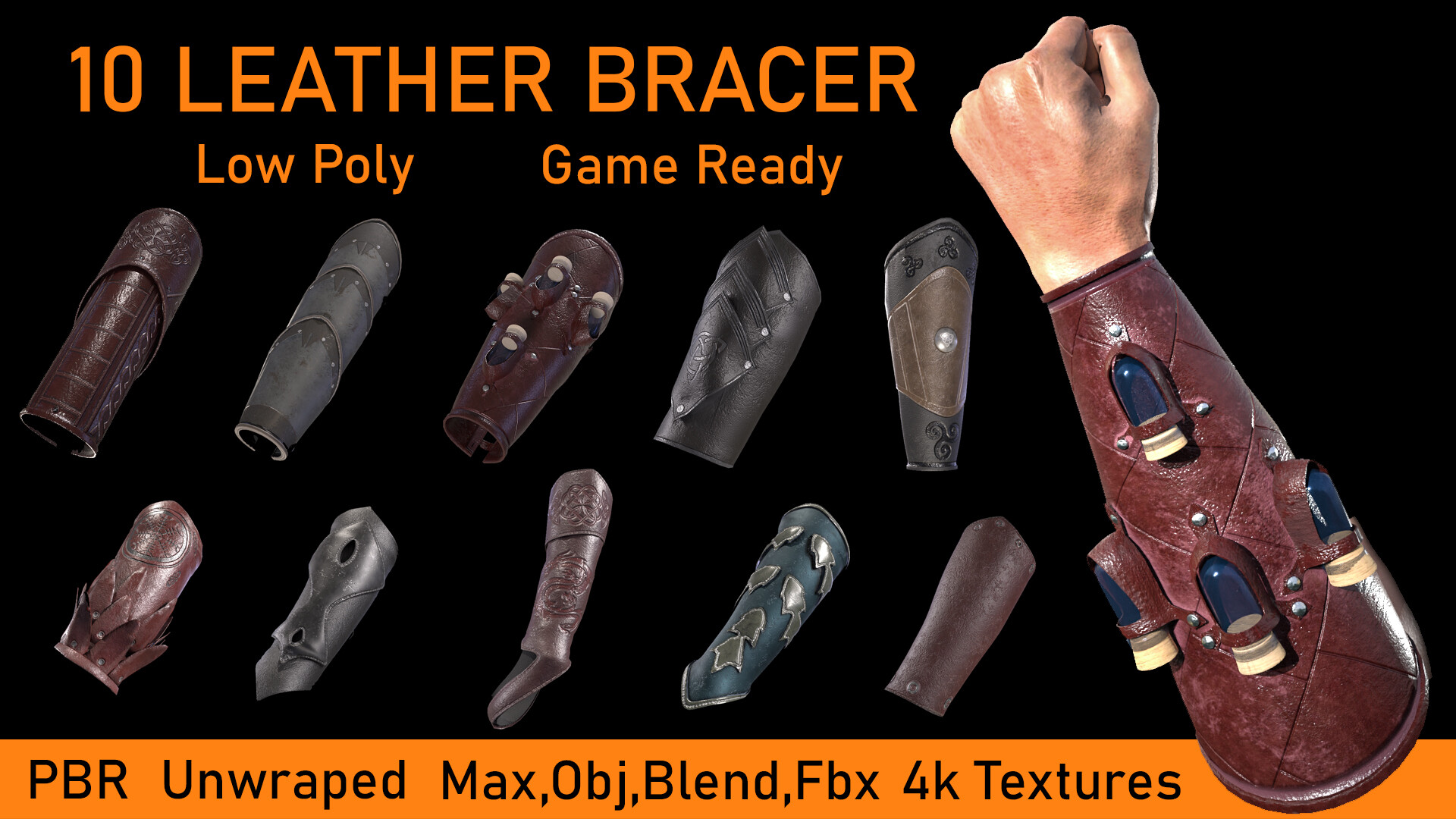 ArtStation - 10 Leather Bracer