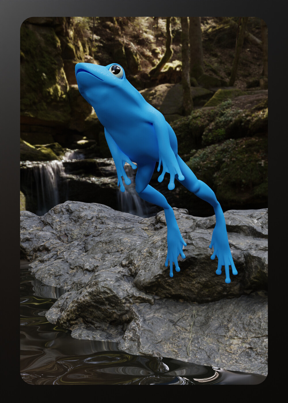 Mae Zinn - Colorful Frog Card Game Art