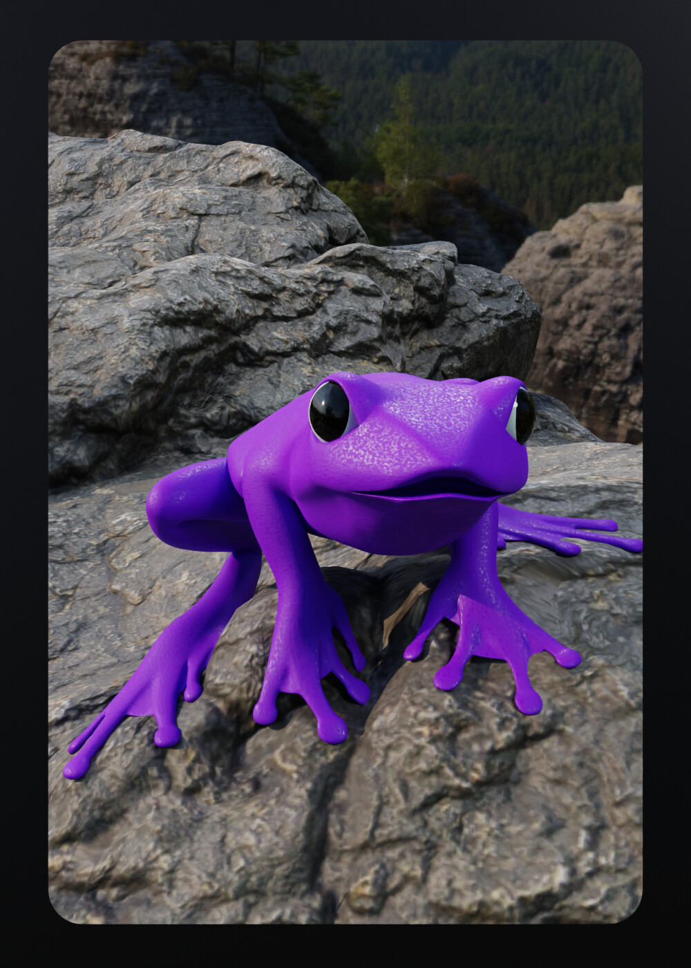 Mae Zinn - Colorful Frog Card Game Art