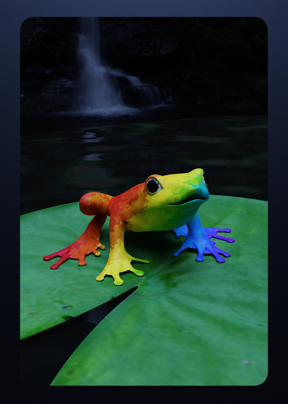 Mae Zinn - Colorful Frog Card Game Art