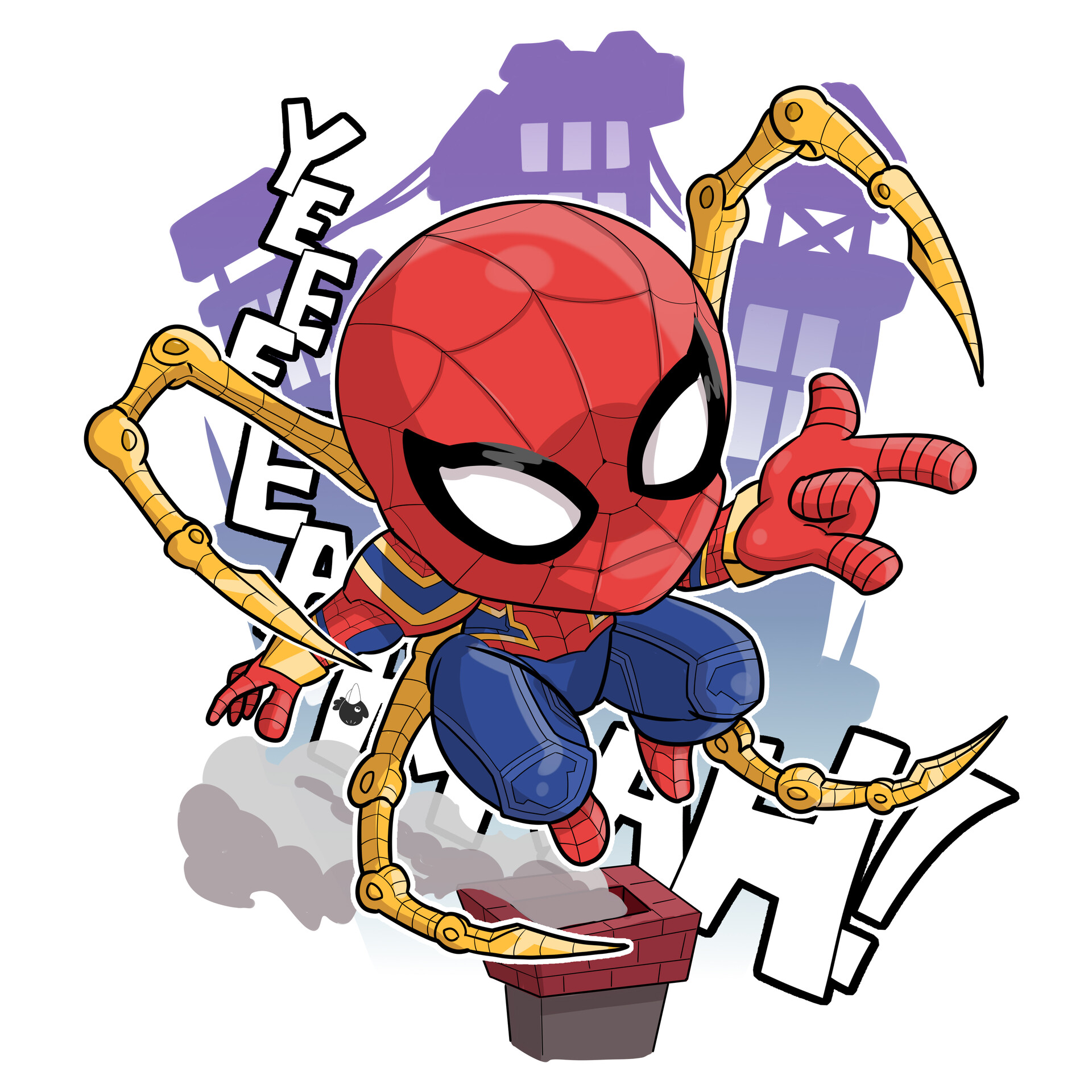 draw spider man chibi