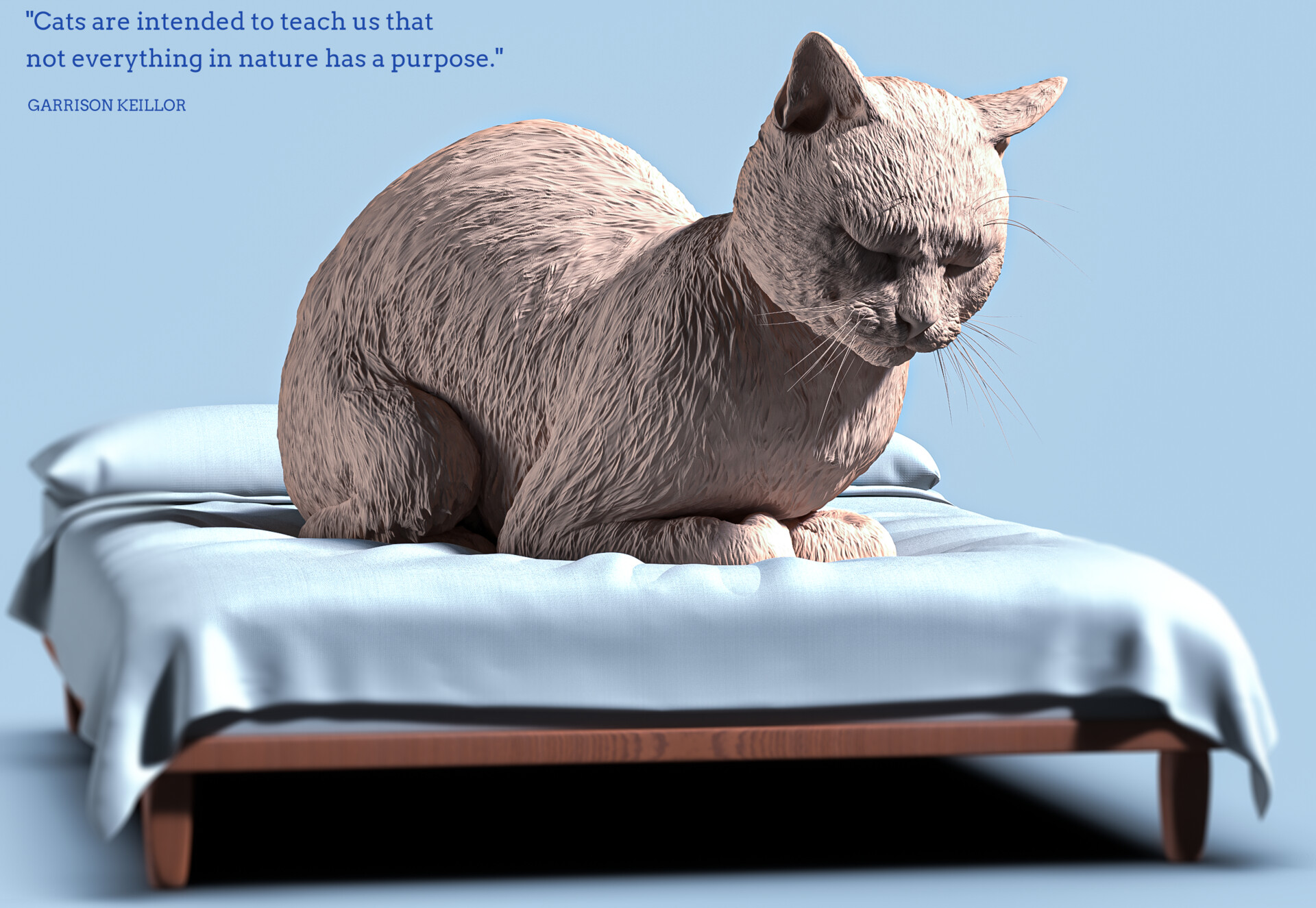 ArtStation - 3D feline cat designs with Cat Quotes
