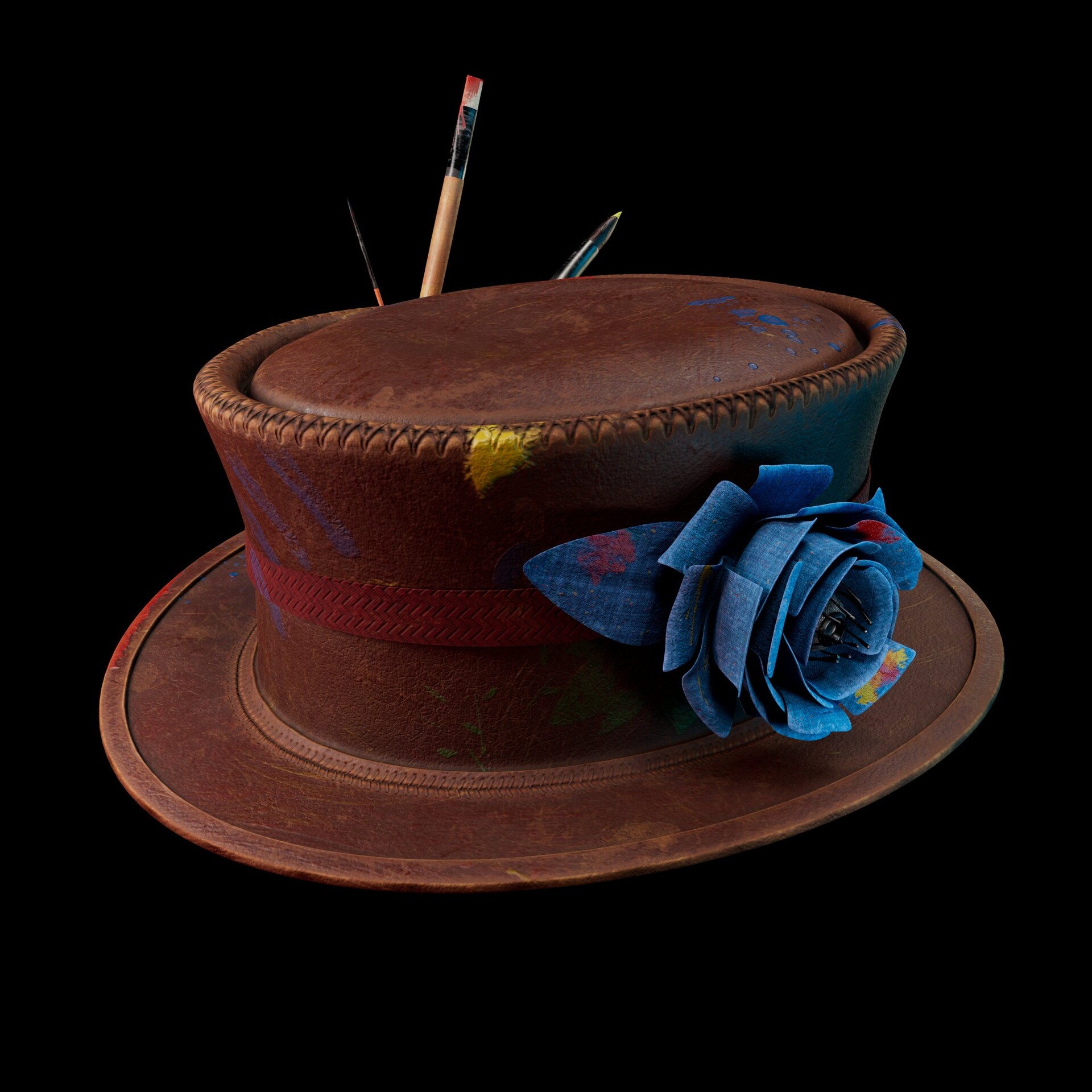 ArtStation - Painters hat with a flower