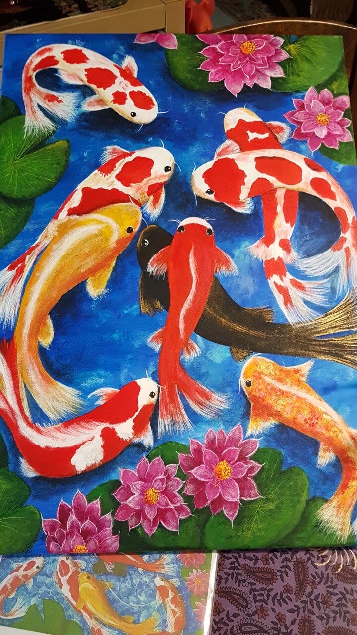 ArtStation - Fish on canvas