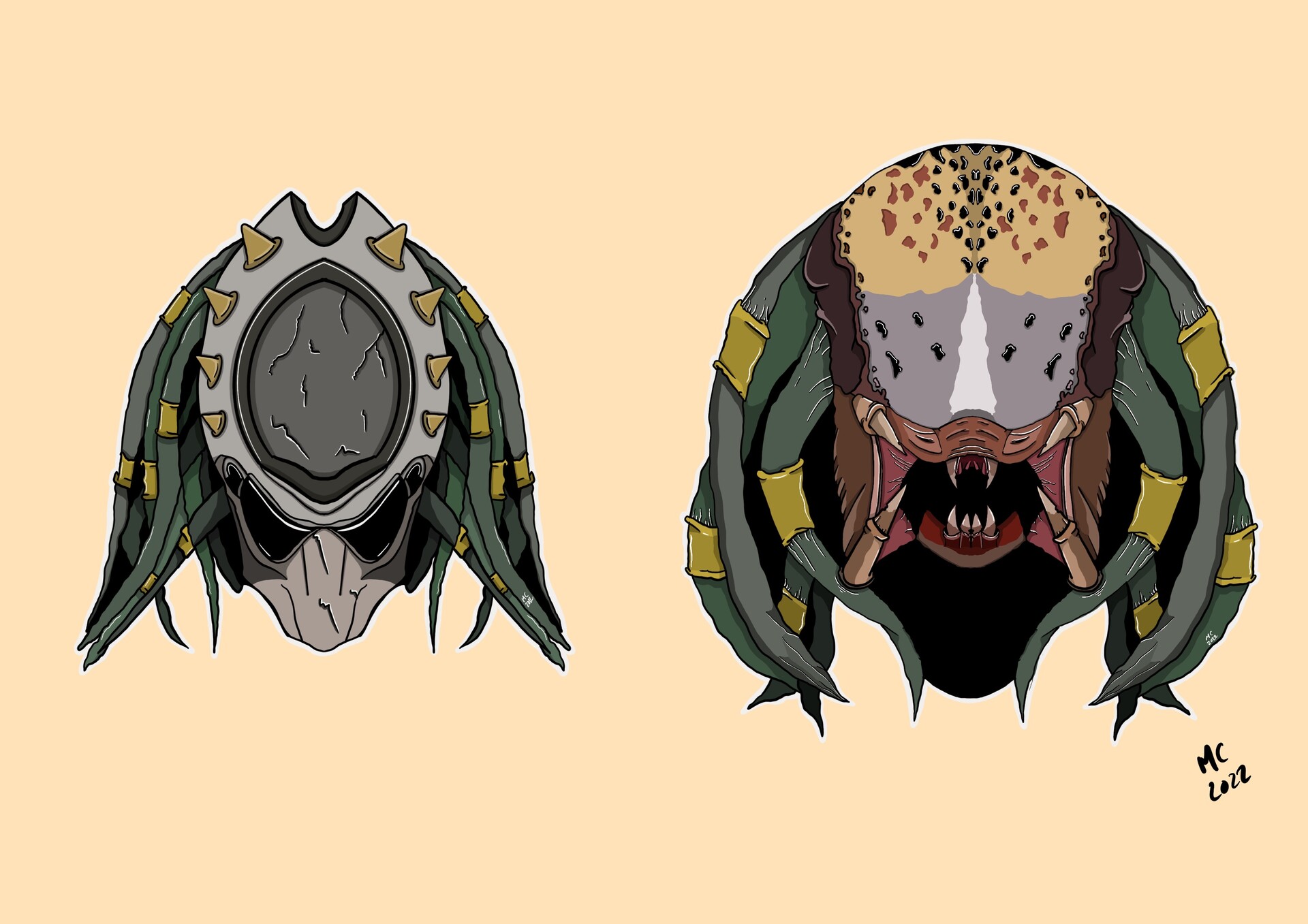 ArtStation - Predator mask on/off sticker design
