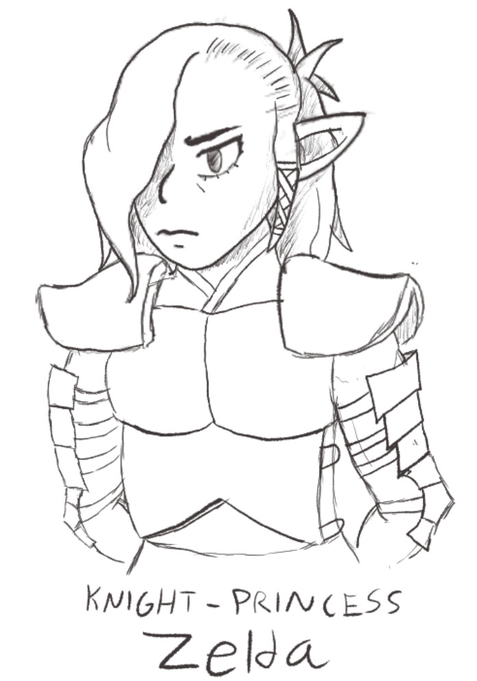 ArtStation - Knight-Princess Zelda - Zelda AU (concept sketch)