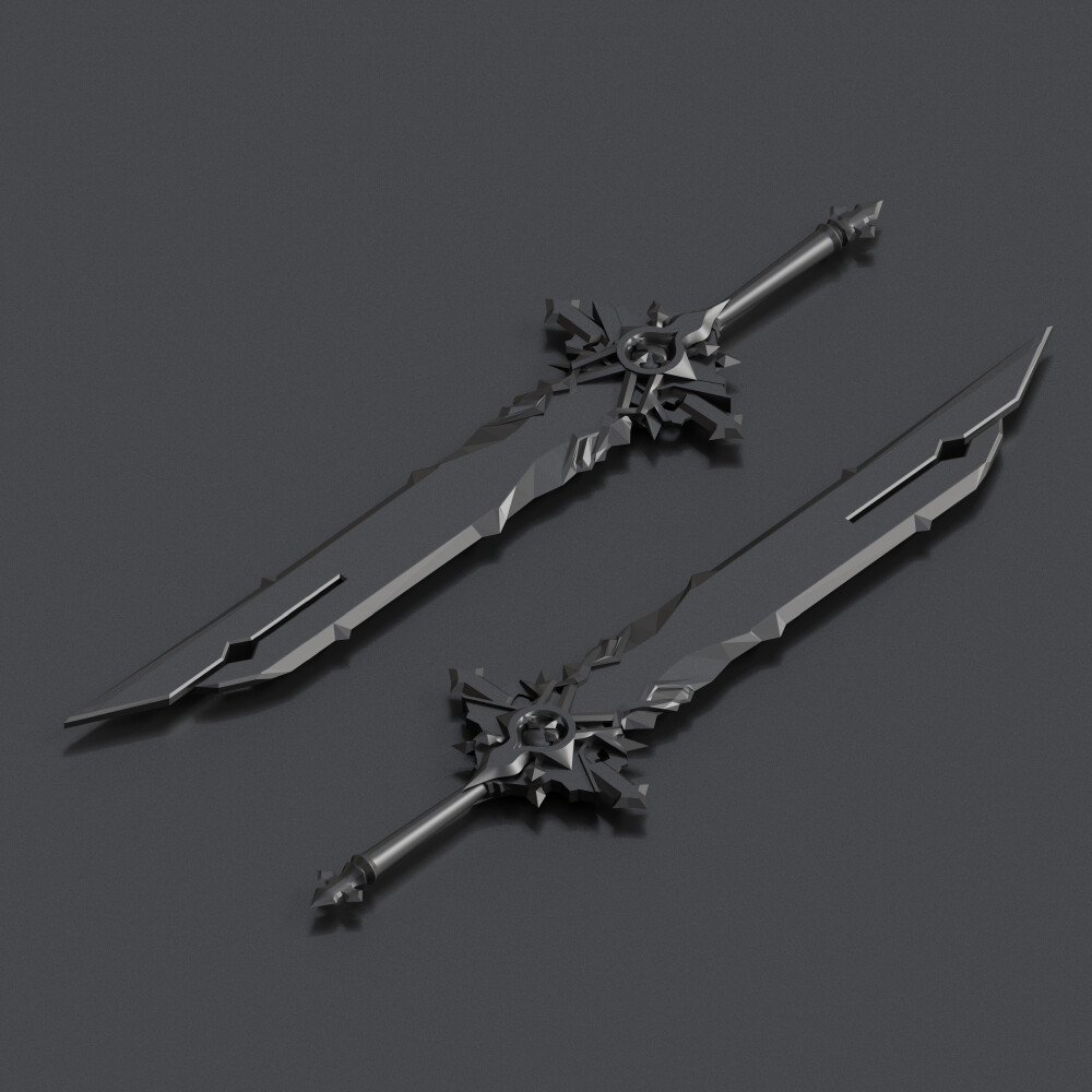 ArtStation - Wolf's Gravestone 3D Model Genshin Impact