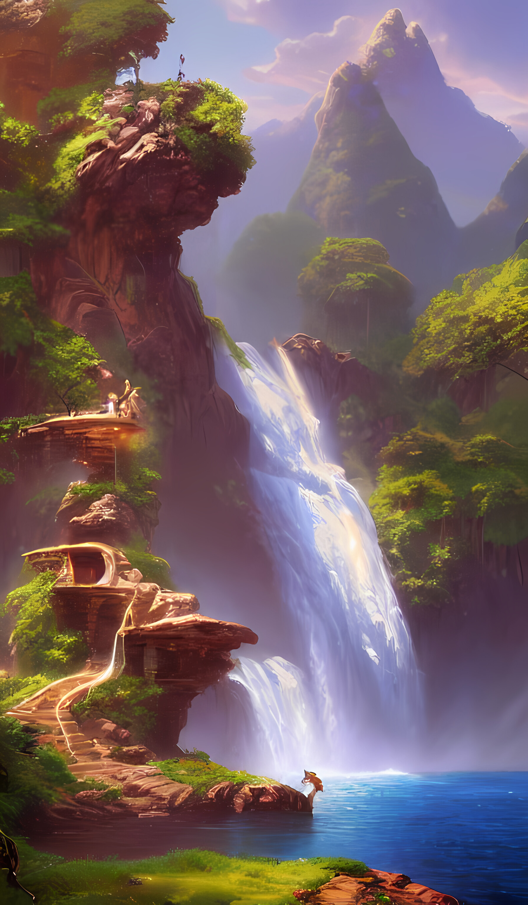 ArtStation - Fantasy Island Waterfall