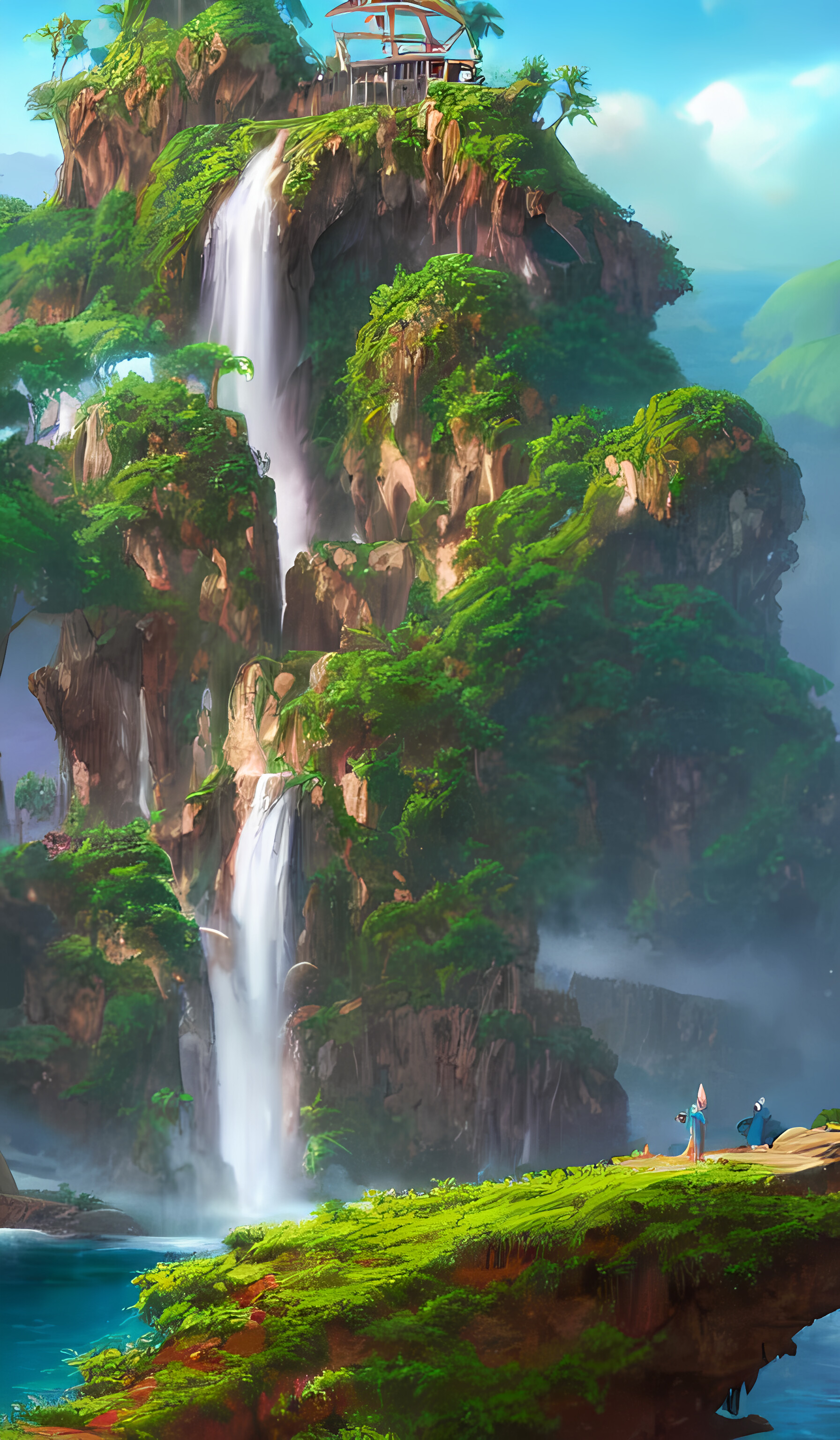 ArtStation - Fantasy Island Waterfall