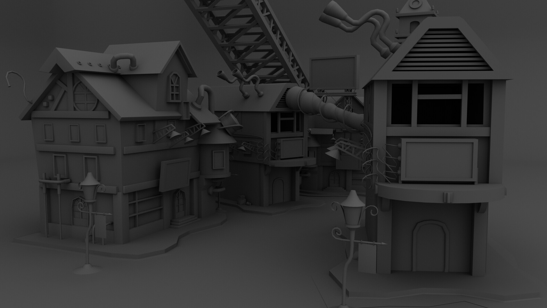 ArtStation - 3D TOWN MODEL