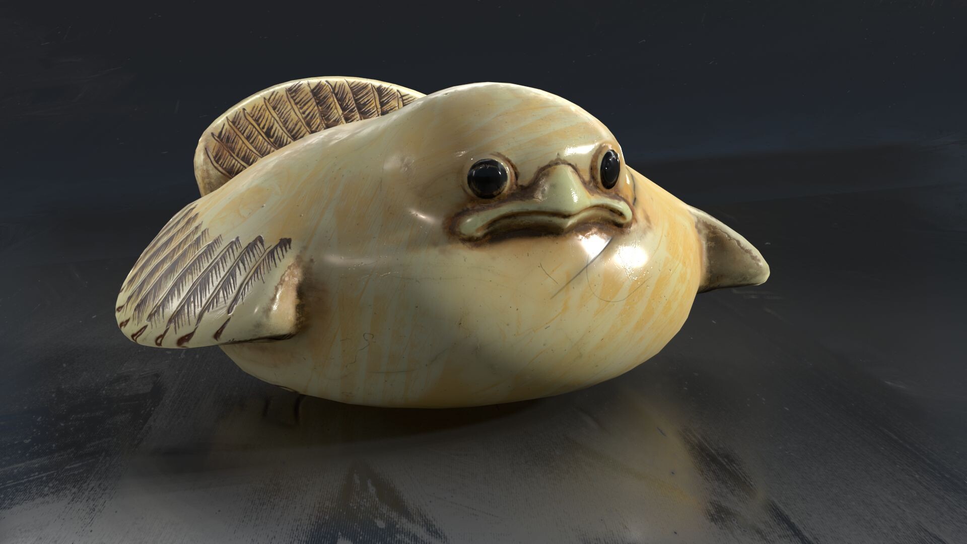 Artstation Ivory Netsuke Sparrow Fledgling