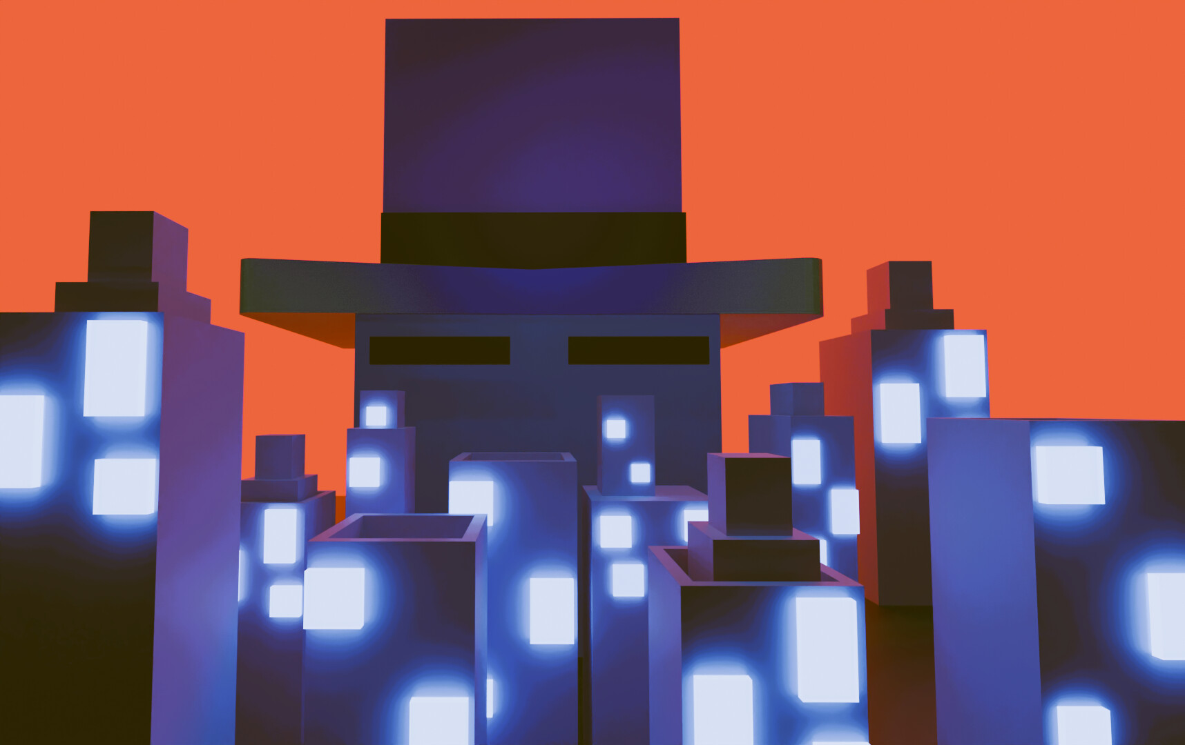 ArtStation - A cube watches over a city