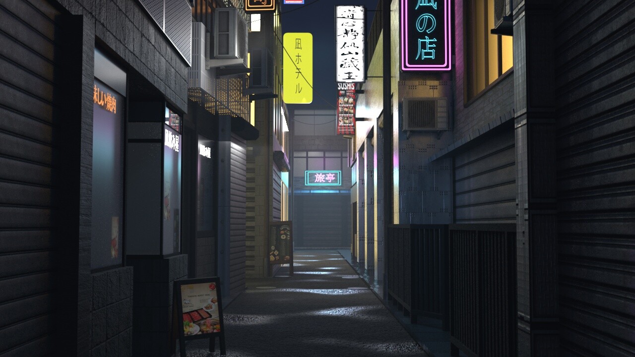 ArtStation - Japanese night city