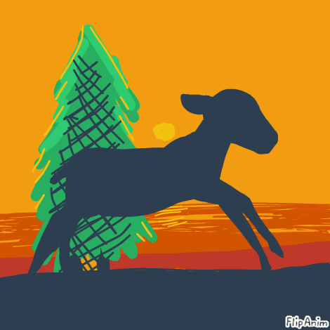 animated running deer