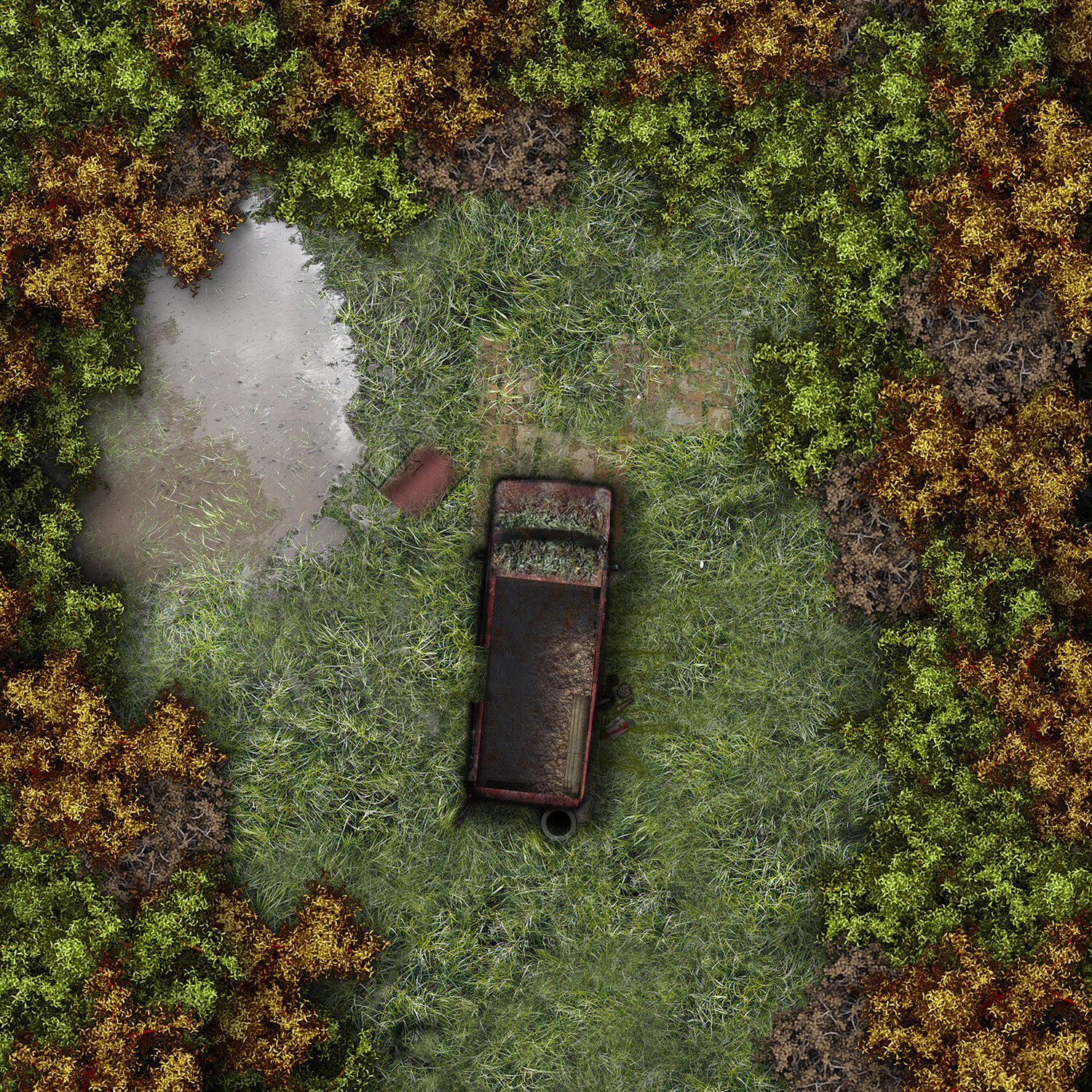 Amatsu Fabien - Abandoned Car | Post-apocalyptic battle map