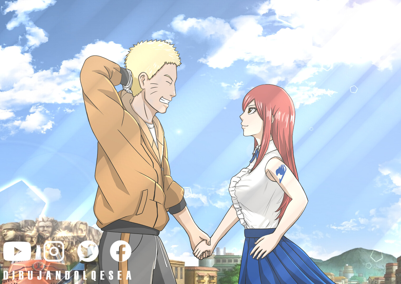 ArtStation - NARUTO AND ERZA