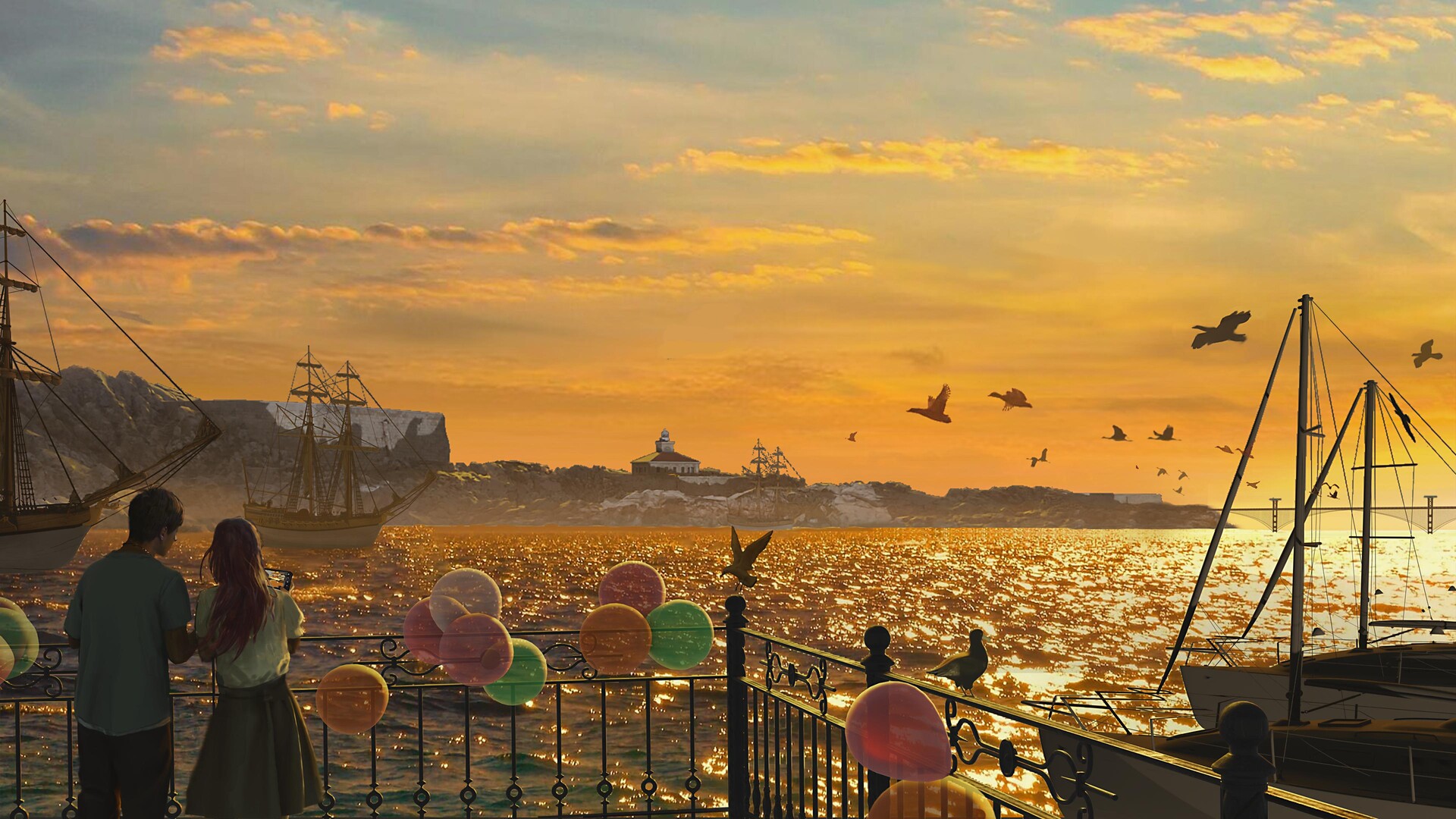 ArtStation - lovers in the setting sun concept design