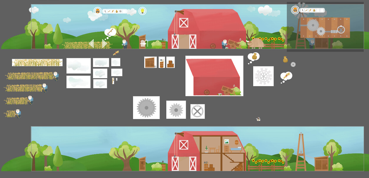 ArtStation - 2d game interface "Harsh life"