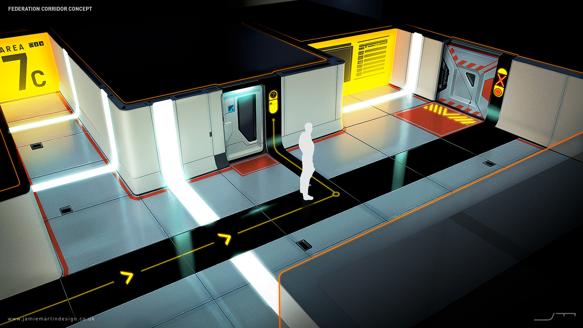 ArtStation - Space Station: Corridor - interior environment concepts