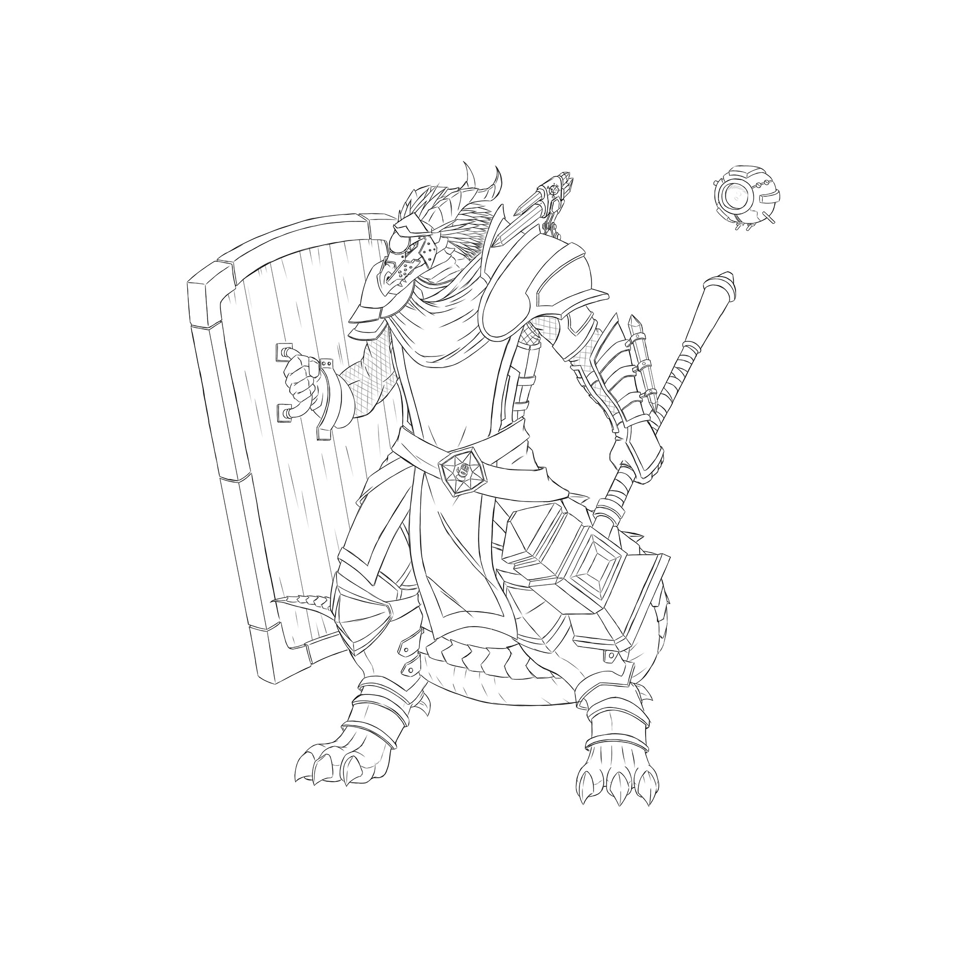 ArtStation - Dragonborn Artificer/Paladin Sketch