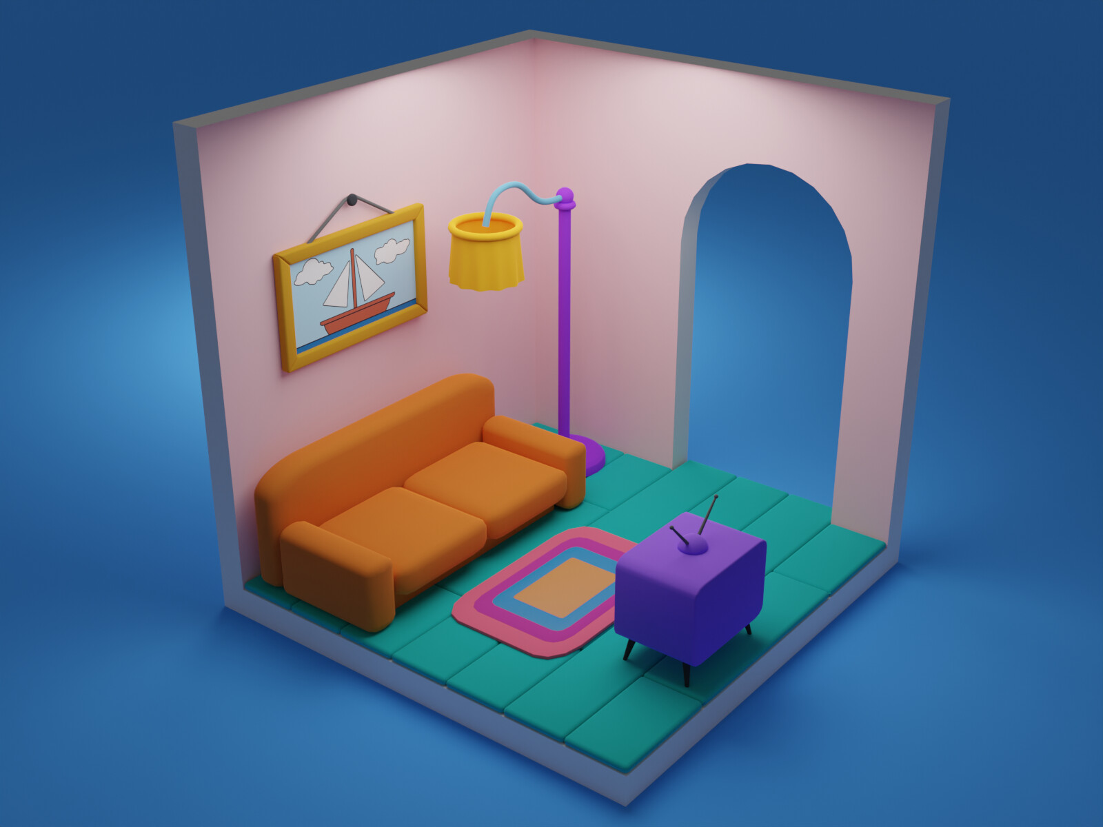 ArtStation - The Simpsons Living Room