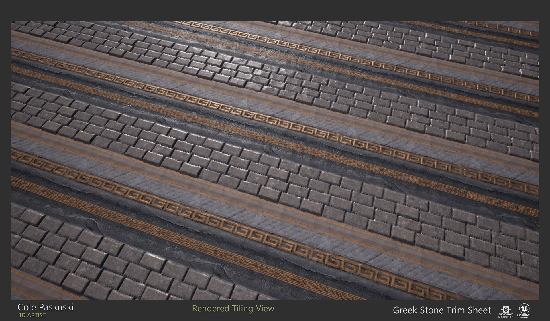 Cole Paskuski - Greek Stone Trim Sheet (Substance Designer)